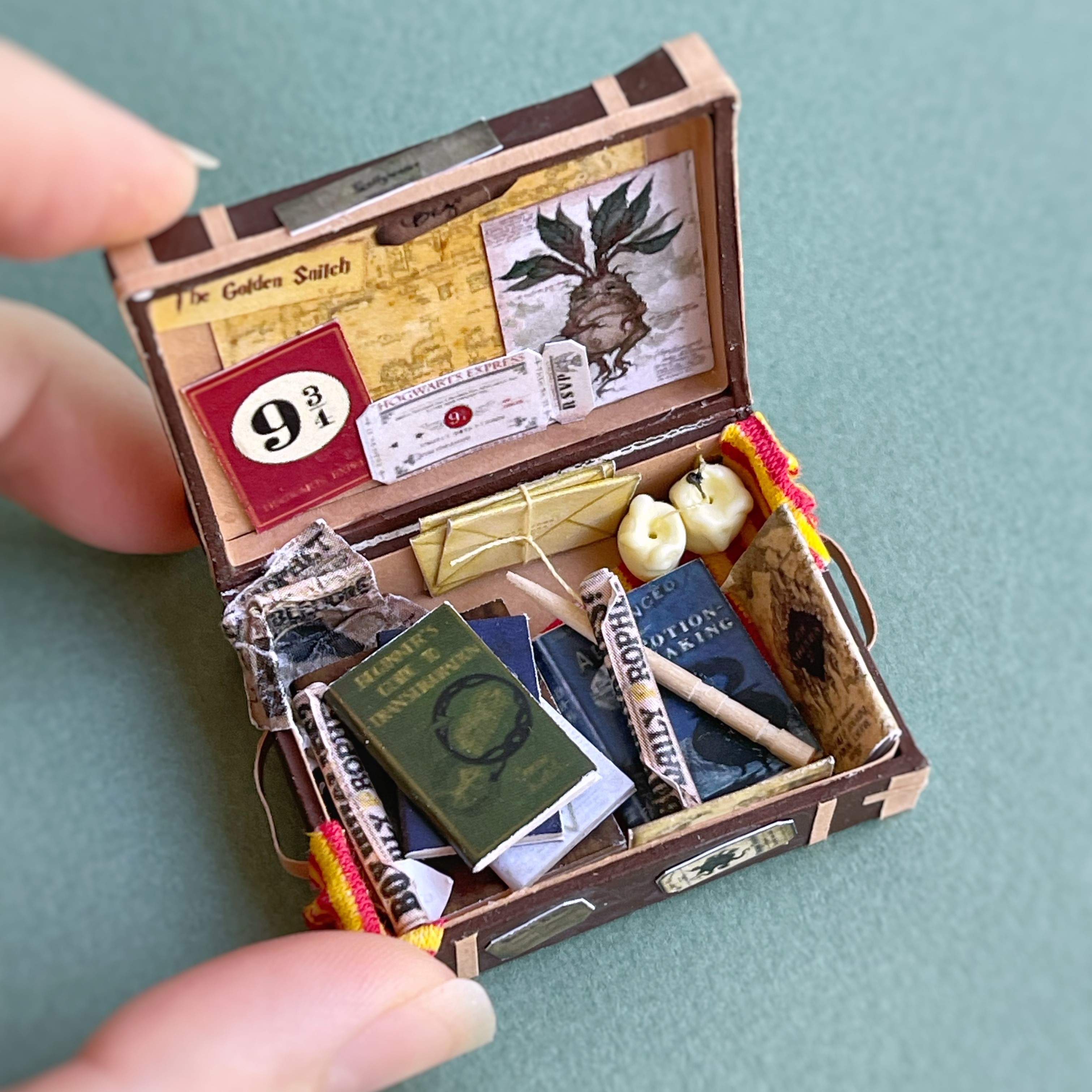 Miniature doll set with a suitcase with magic books for play | Inspire Uplift