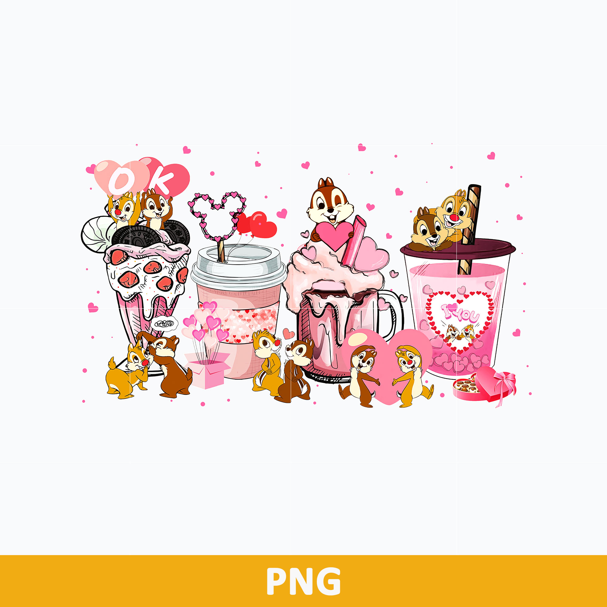 Chip and Dale Coffee Valentine PNG, Chip and Dale Valentine - Inspire ...