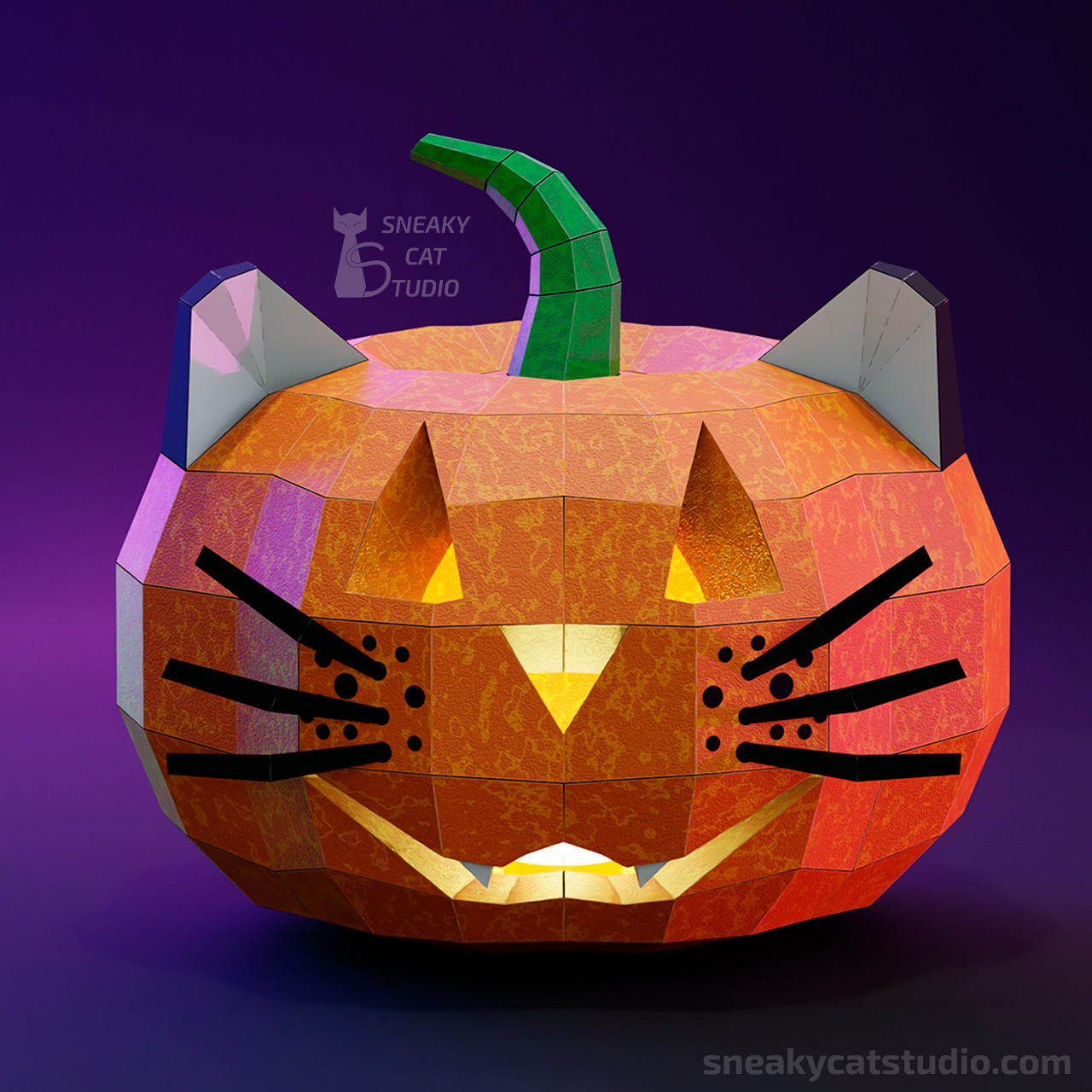 Halloween pumpkin (2 templates!) - 3D Papercraft template | Inspire Uplift