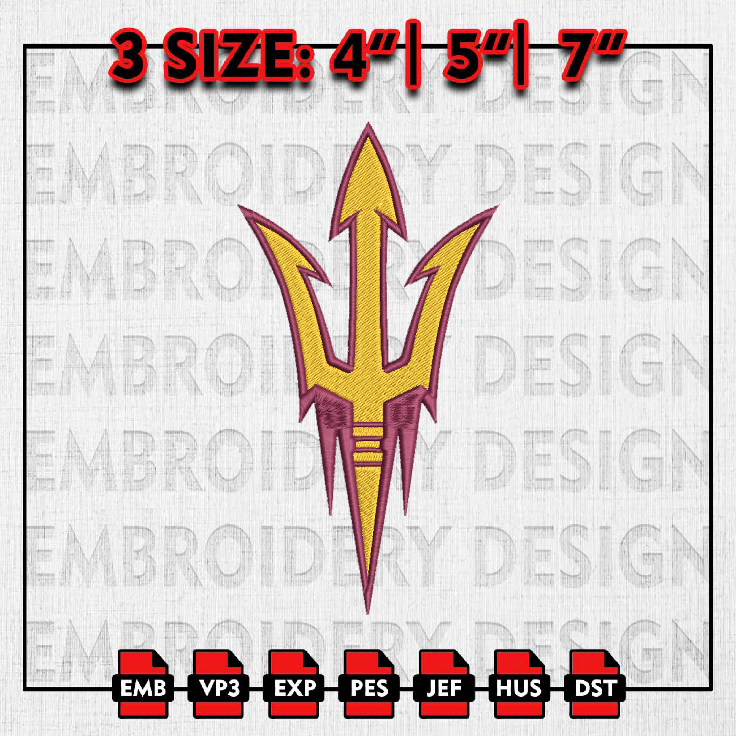 Arizona State Sun Devils Football Team Embroidery file, NCAA | Inspire ...