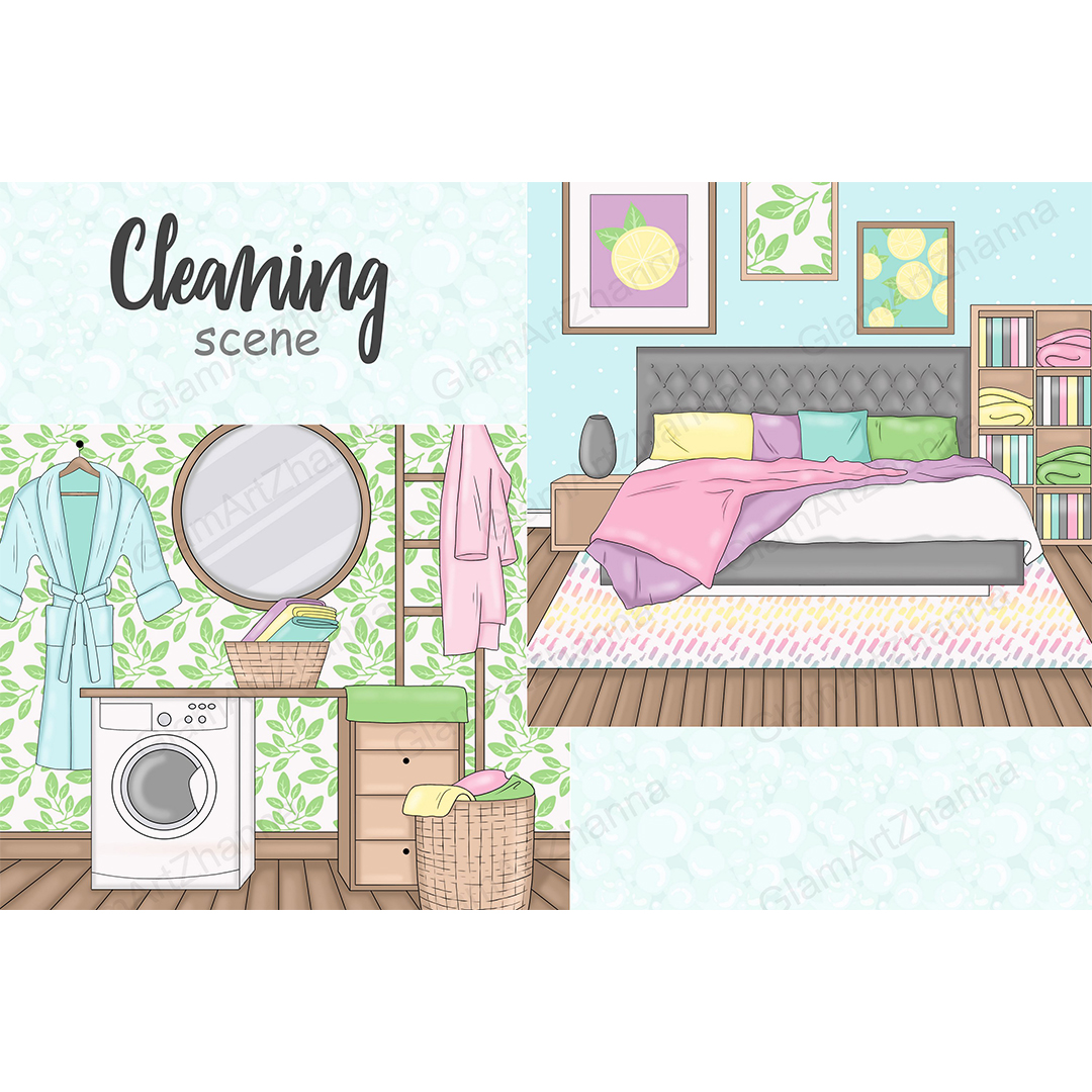 spring cleaning digital backgrounds, Home Cleaning scenes cl - Inspire ...