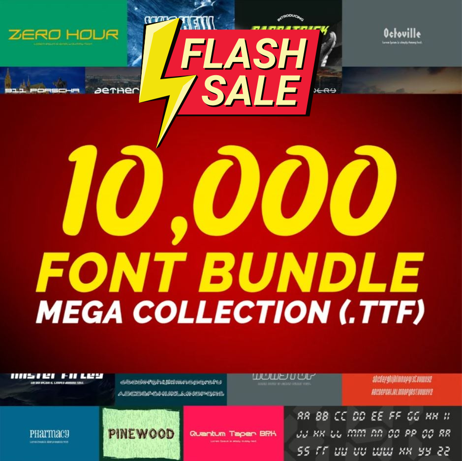10,000 Biggest Font Collection Bundle, Best Mixed Font | Inspire Uplift
