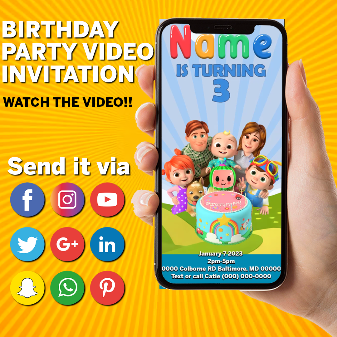 Coco melon Invitation, Coco melon Birthday, Coco melon Brith | Inspire ...