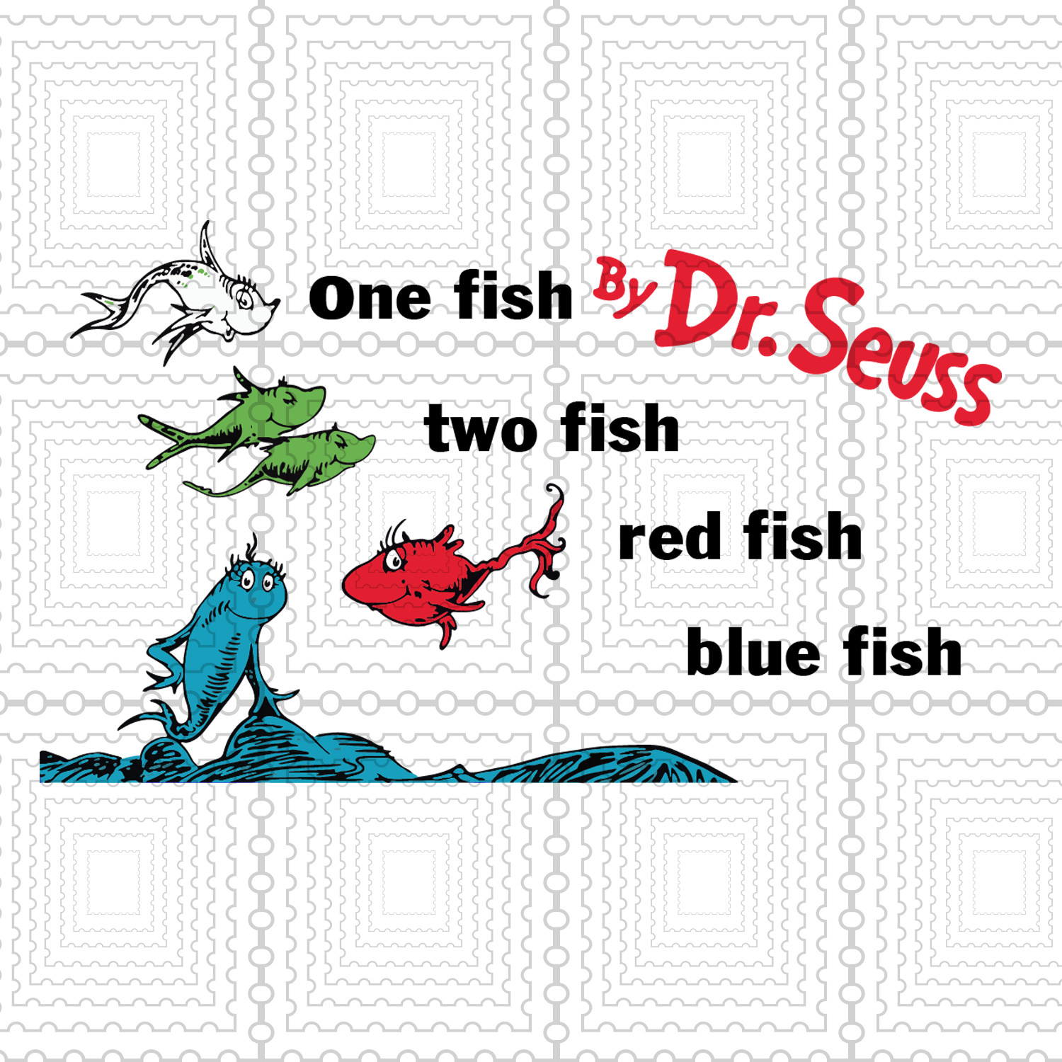 One fish two fish svg, red fish blue fish Svg, Clipart, PNG, - Inspire ...