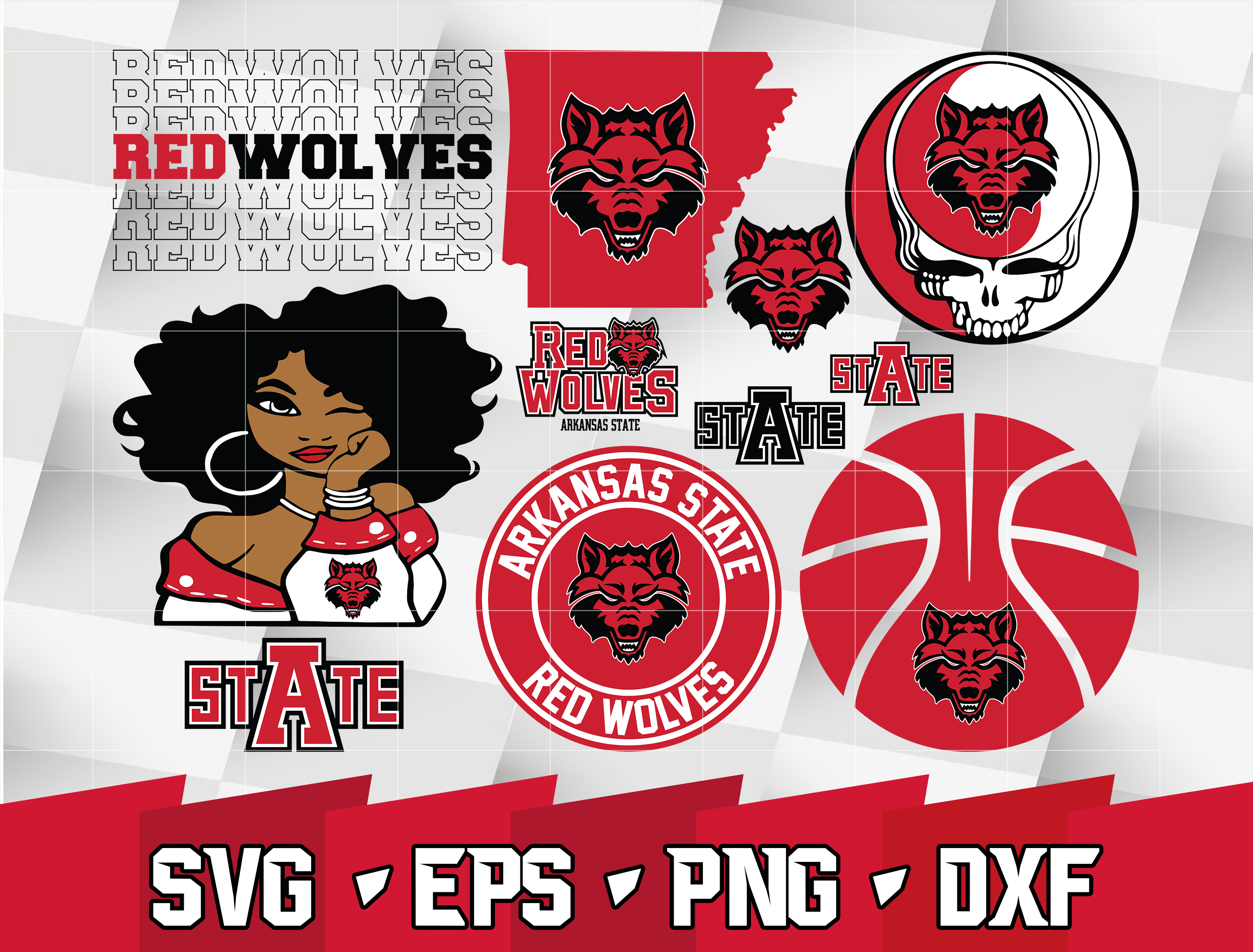 Arkansas State Red Wolves SVG bundle , NCAA svg, logo NCAA b | Inspire ...