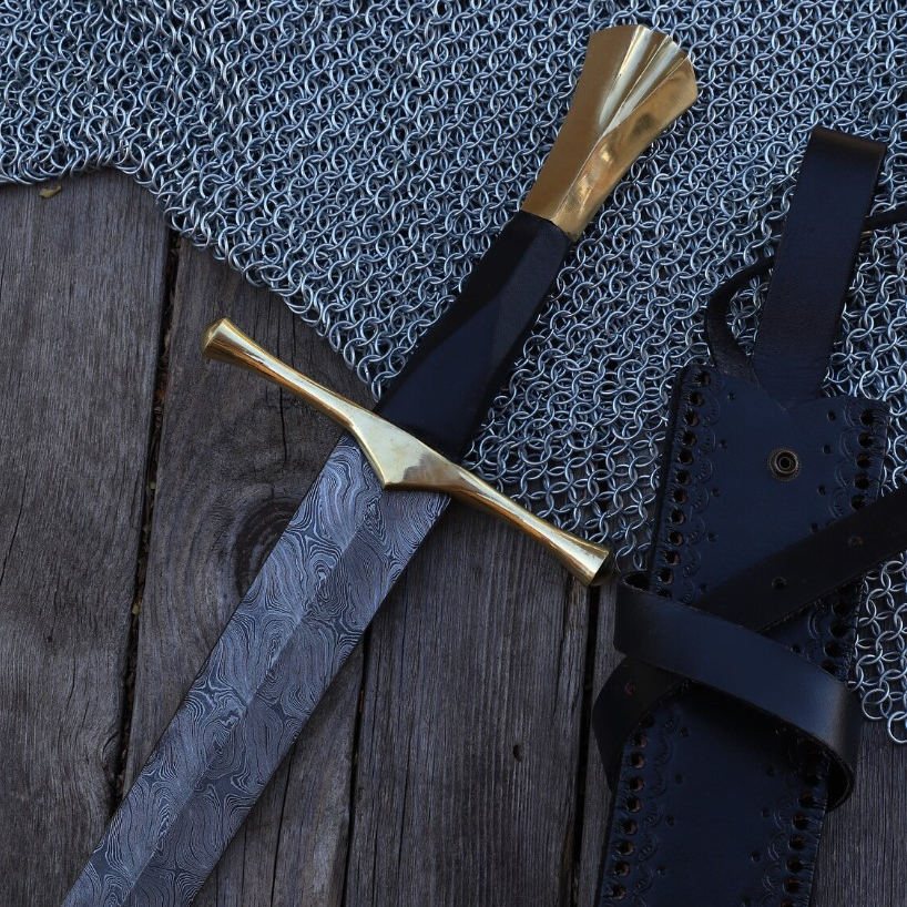 Hand-Forged Damascus Templar Sword - Collectible | Inspire Uplift
