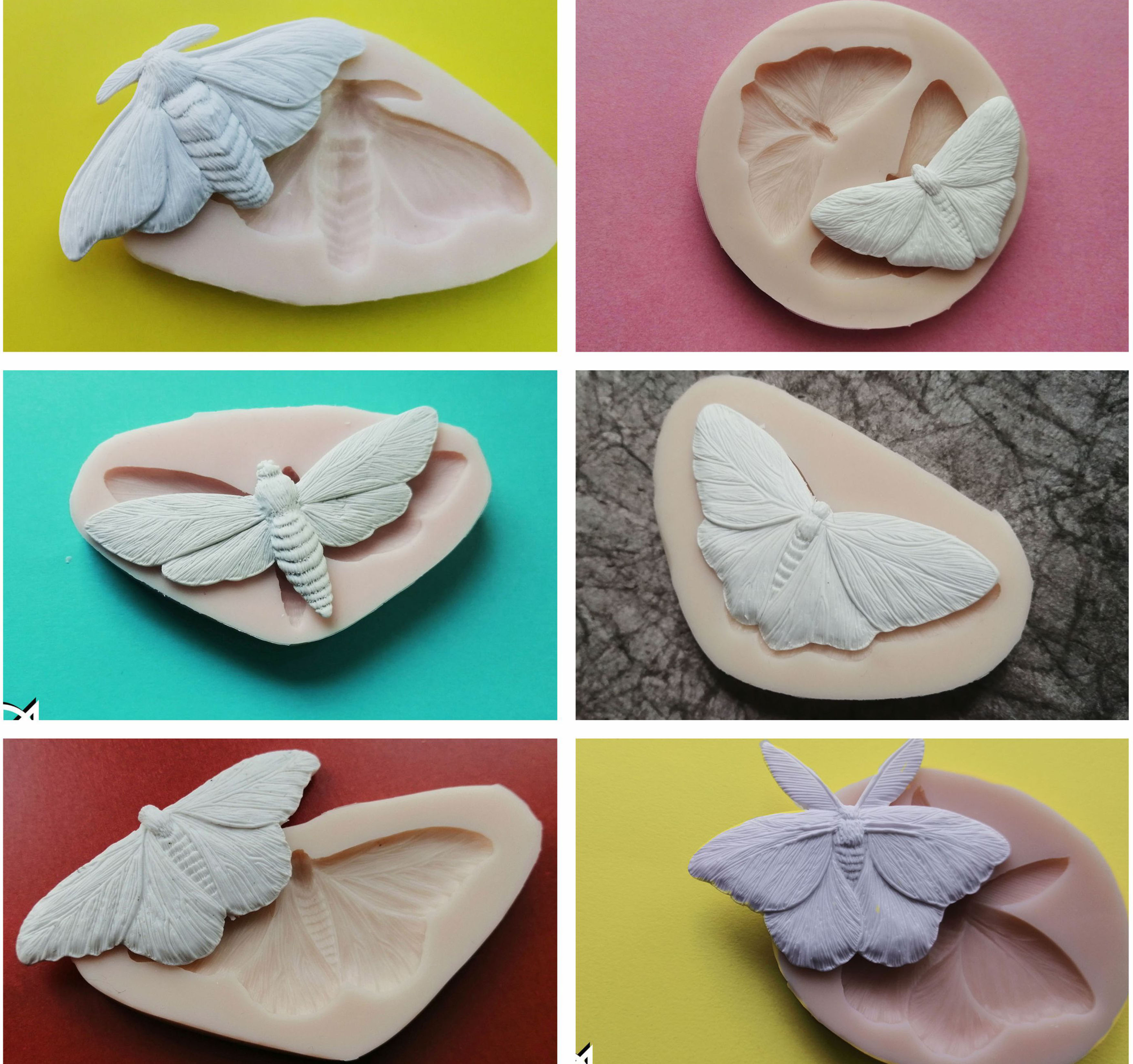 Silicone molds set "Moths and Butterflies", 6 pieces. - Inspire Uplift