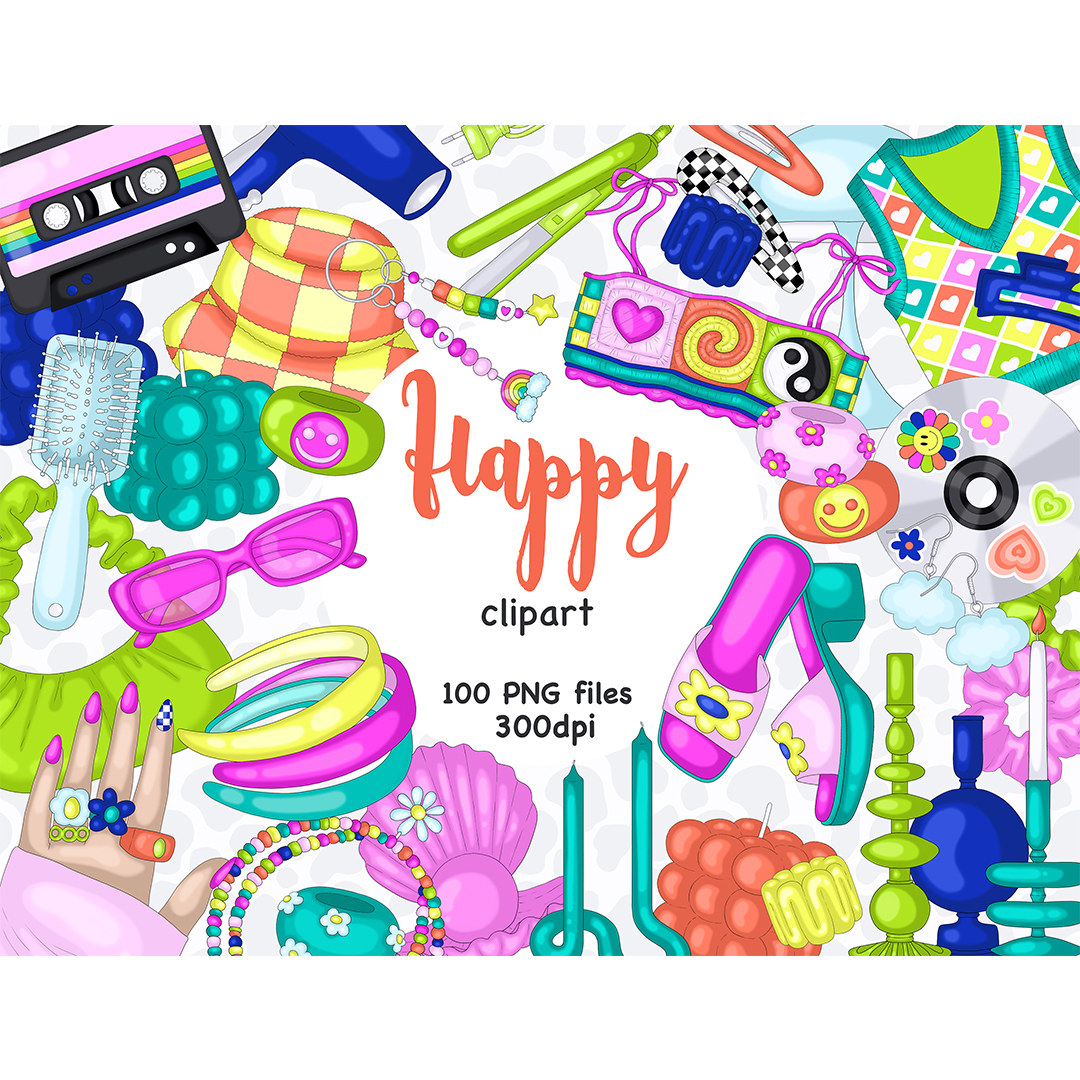 Groovy Clipart Bundle | Retro Illustration Collection - Inspire Uplift