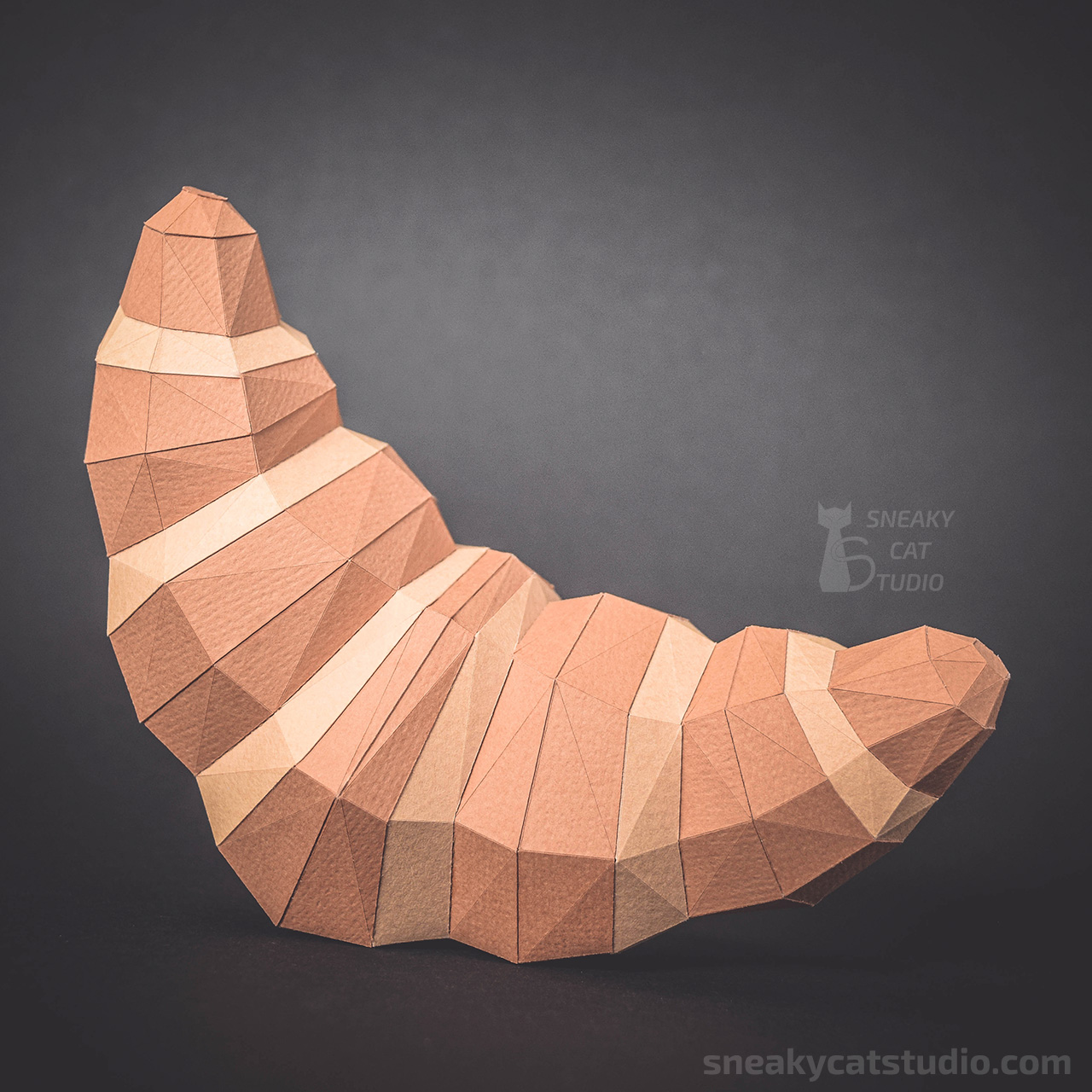 Croissant - 3D Papercraft template Digital pattern for print | Inspire ...