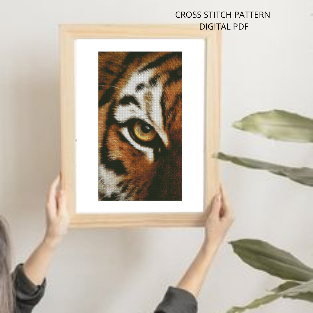 Tiger cross stitch pattern, Eye cross stitch pattern, Wild c | Inspire ...