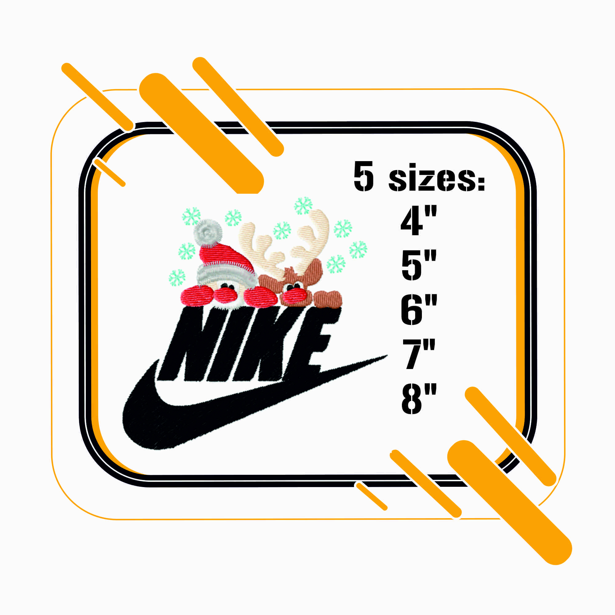 Nike and Santa embroidery design with reindeer | Inspire Uplift