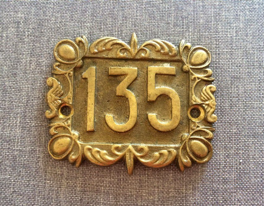 Bronze address apartment number sign 135 - antique door numb | Inspire ...