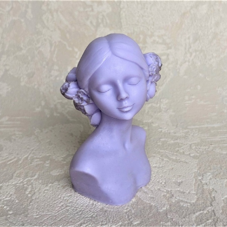 Lady With Flowers In Her Hair Silicone Mold Inspire Uplift
