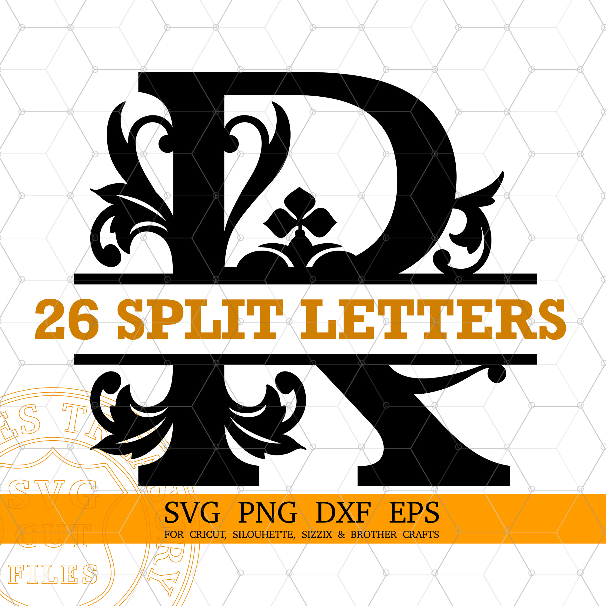 Split Regal Monogram Font Letters Svg Files Bundle, Printabl | Inspire ...