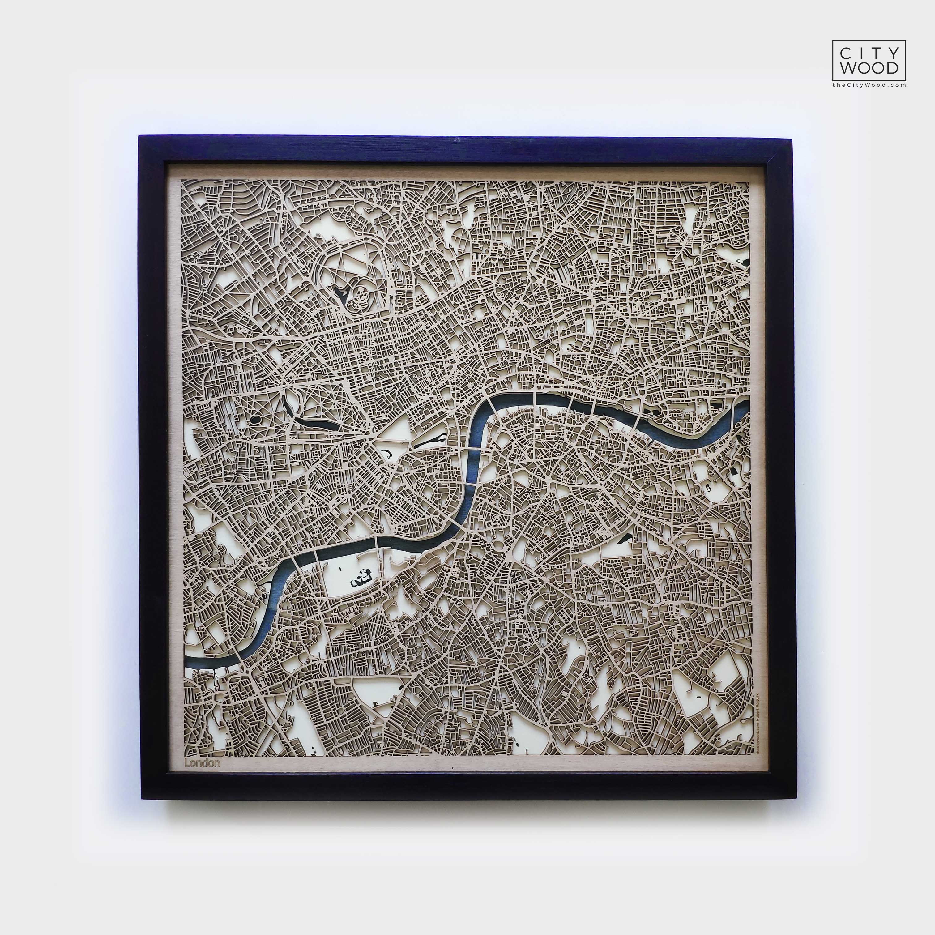 London Wooden Map - Laser Engraved | Inspire Uplift