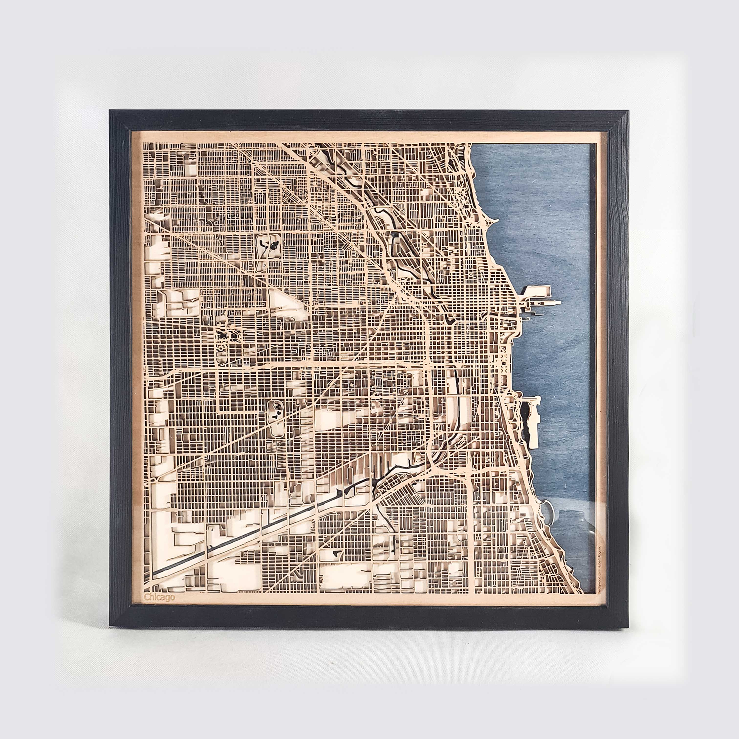 Chicago Wooden Map - Laser Engraved | Inspire Uplift