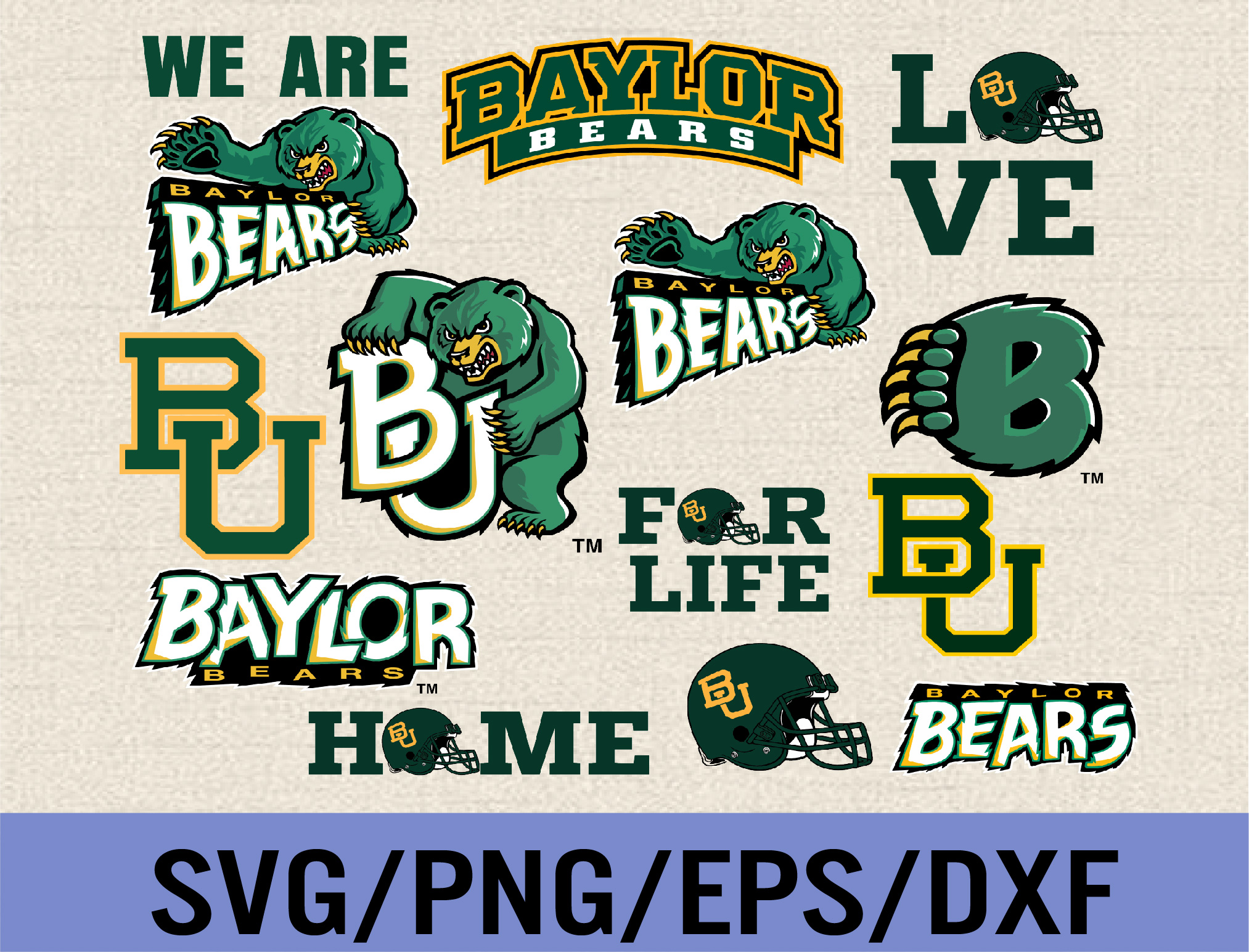 Baylor Bears logo, bundle logo, svg, png, eps, dxf, n-c-aa l | Inspire ...