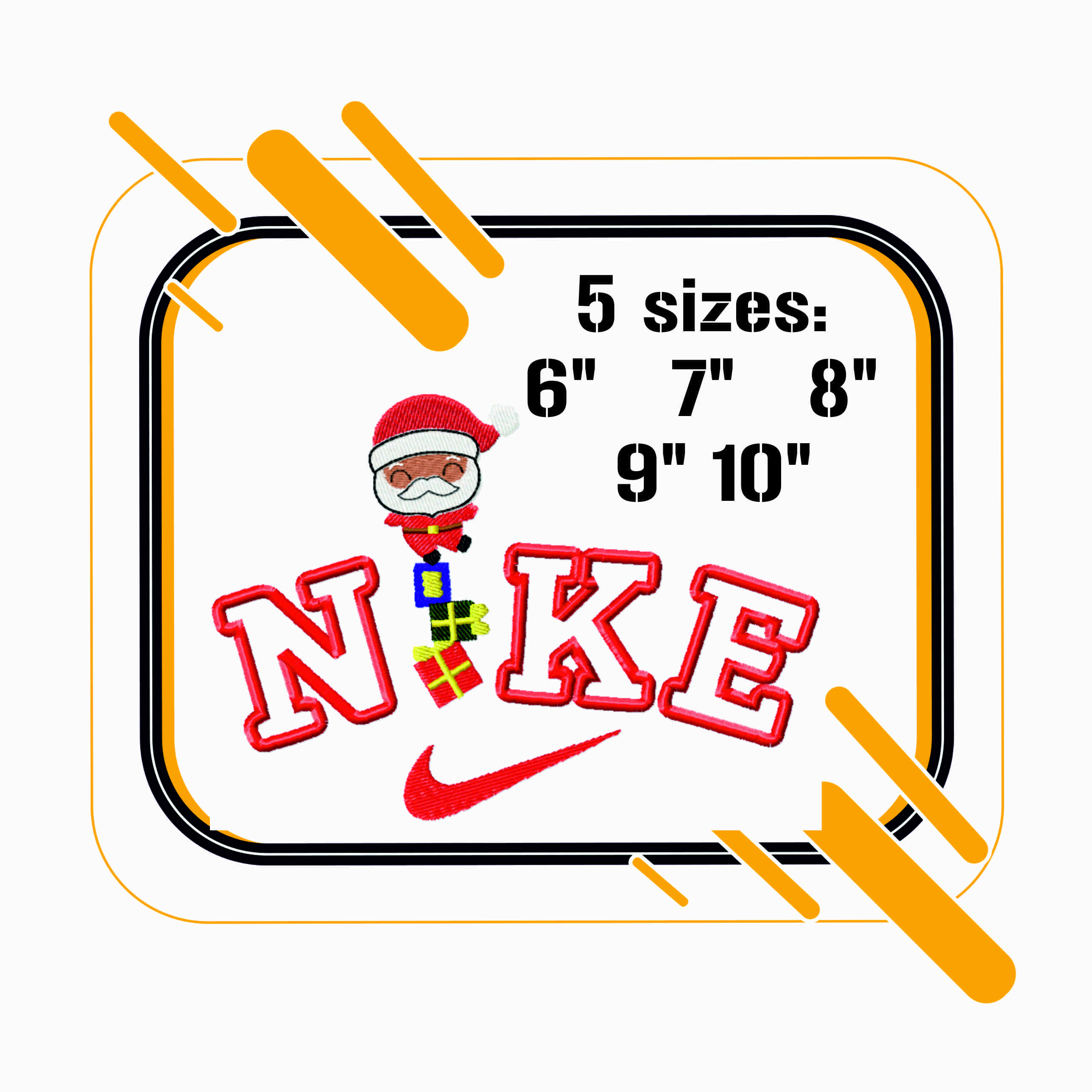 Embroidery design Nike and Santa with gifts | Inspire Uplift