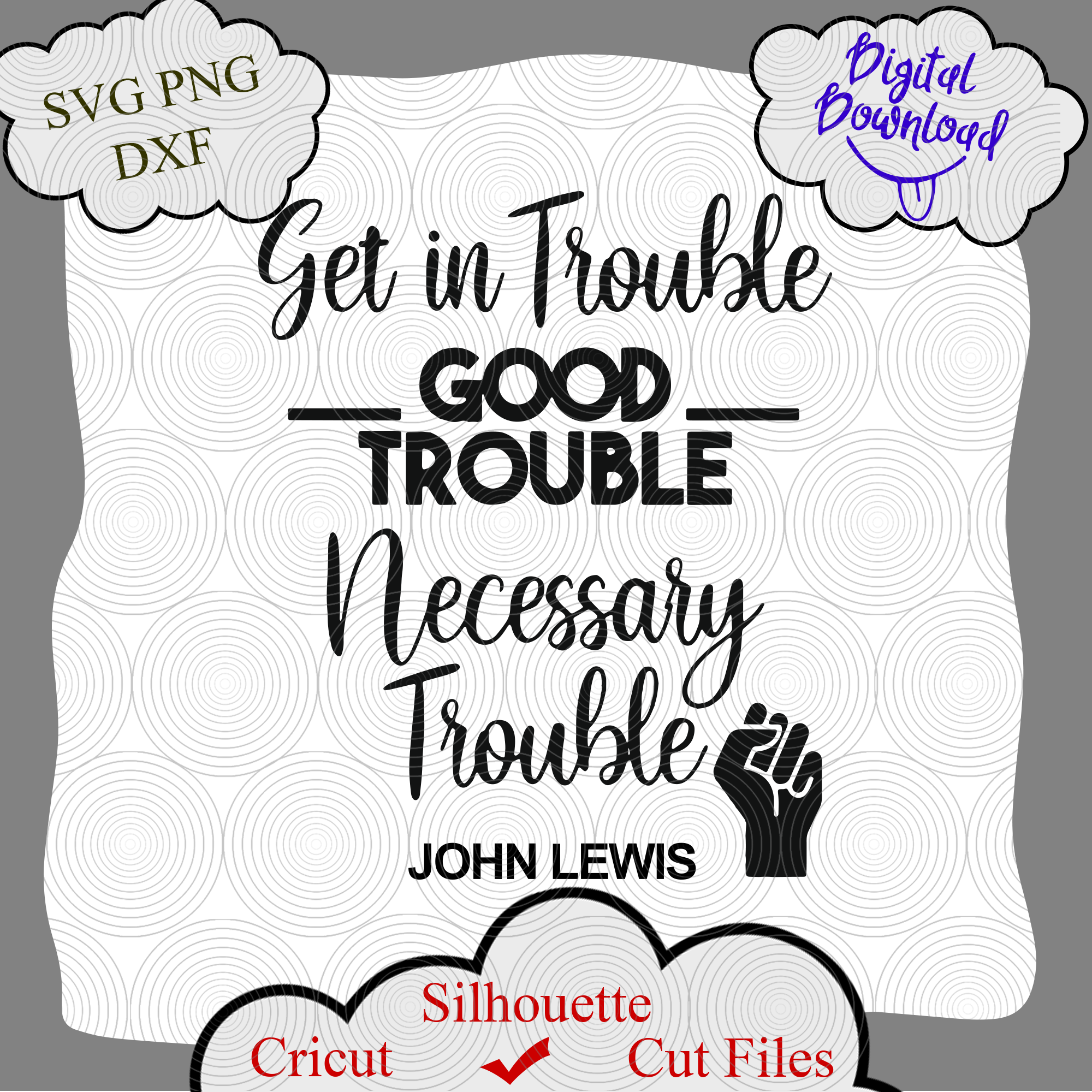 John Lewis svg, Good Trouble svg, Trouble svg, Vote svg, Joh - Inspire ...