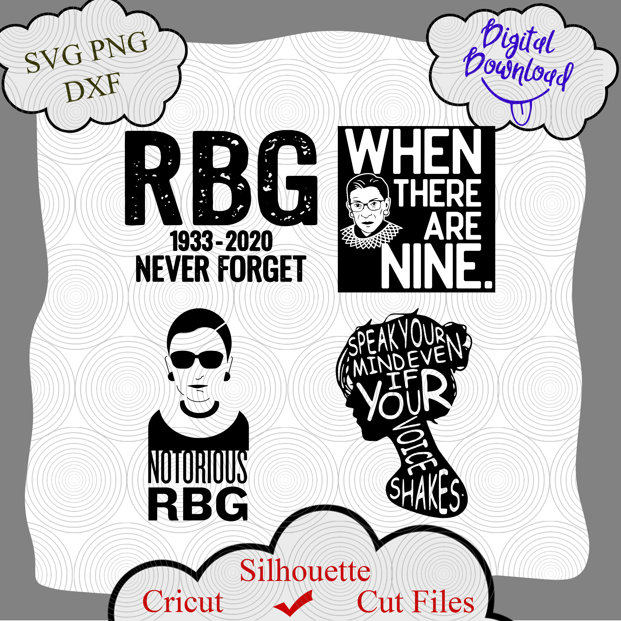 RBG bundle svg, Ruth Bader Speak Your Mind Even If Your Voic | Inspire ...