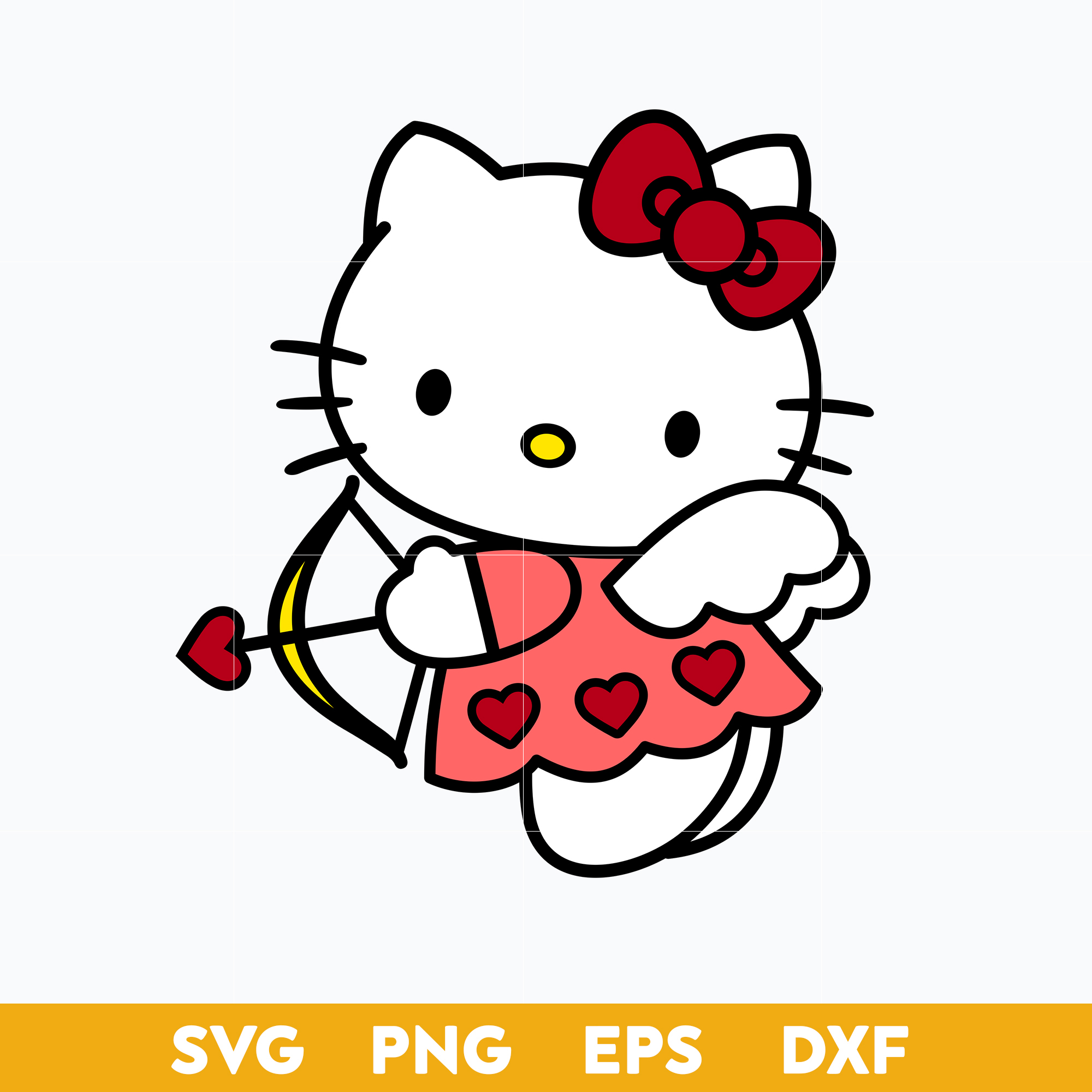 Cupid Kitty SVG, Hello Cat Cupid SVG, Cupid SVG, Love SVG, P | Inspire ...