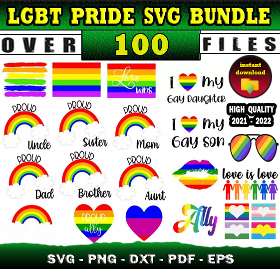 100 LGBT PRIDE MEGA SVG BUNDLE - svg, png, dxf files for pri | Inspire ...