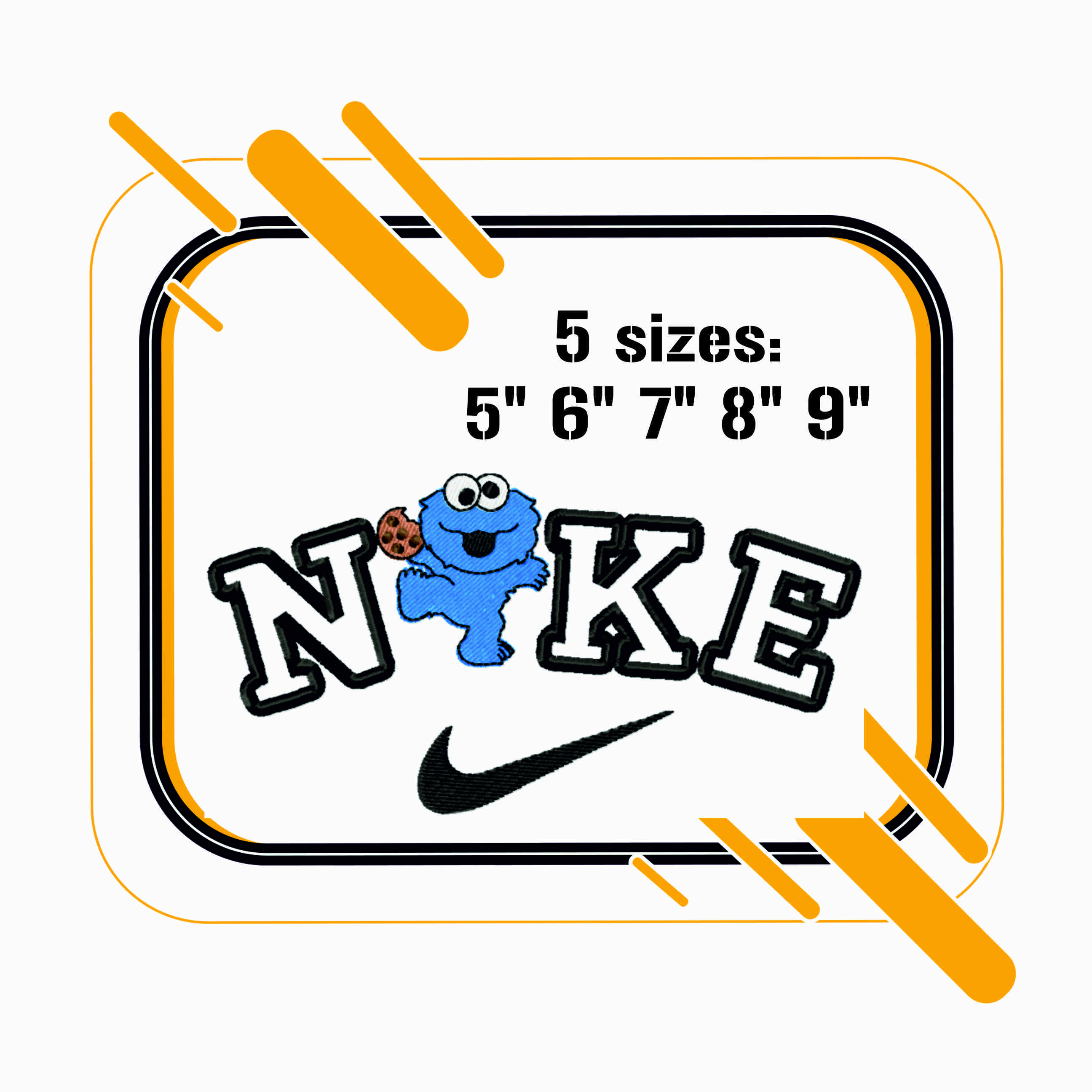 Nike embroidery design and cookie monster | Inspire Uplift