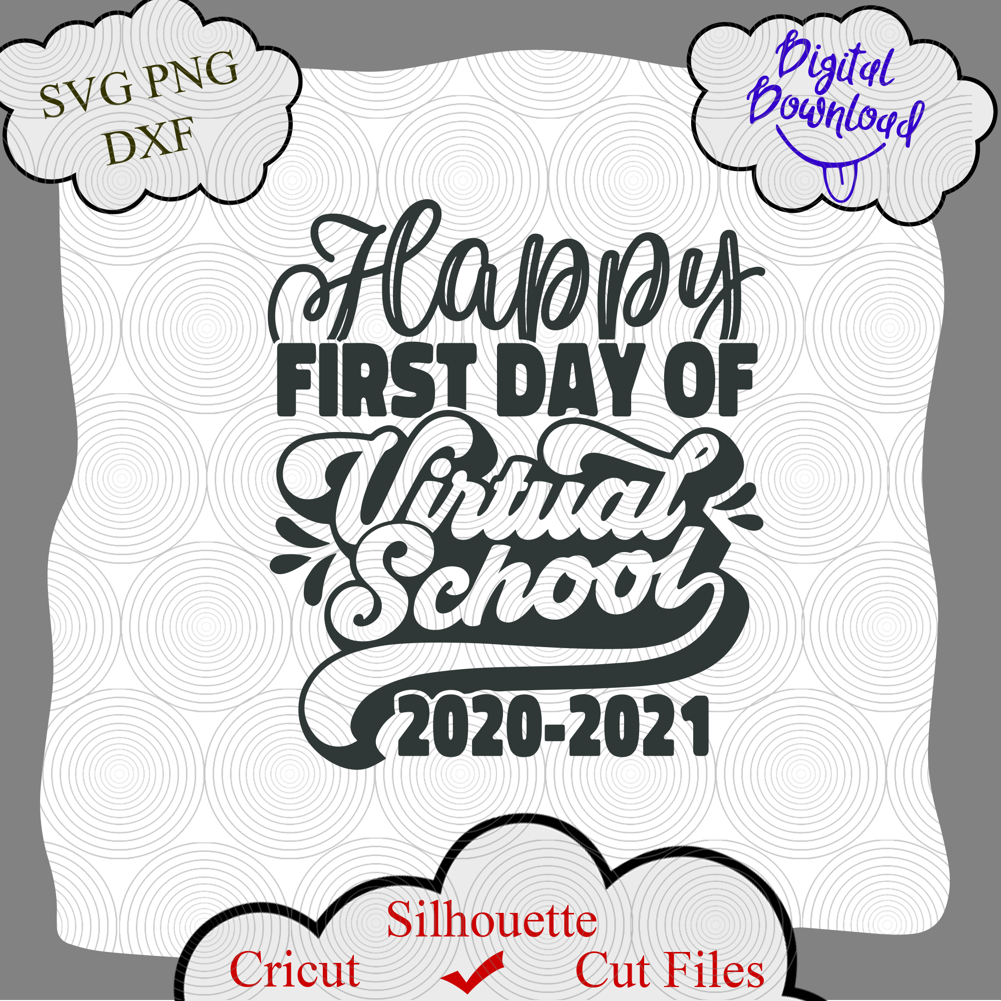 Happy First Day Of Virtual School Svg, Back To School Svg, 1 - Inspire ...
