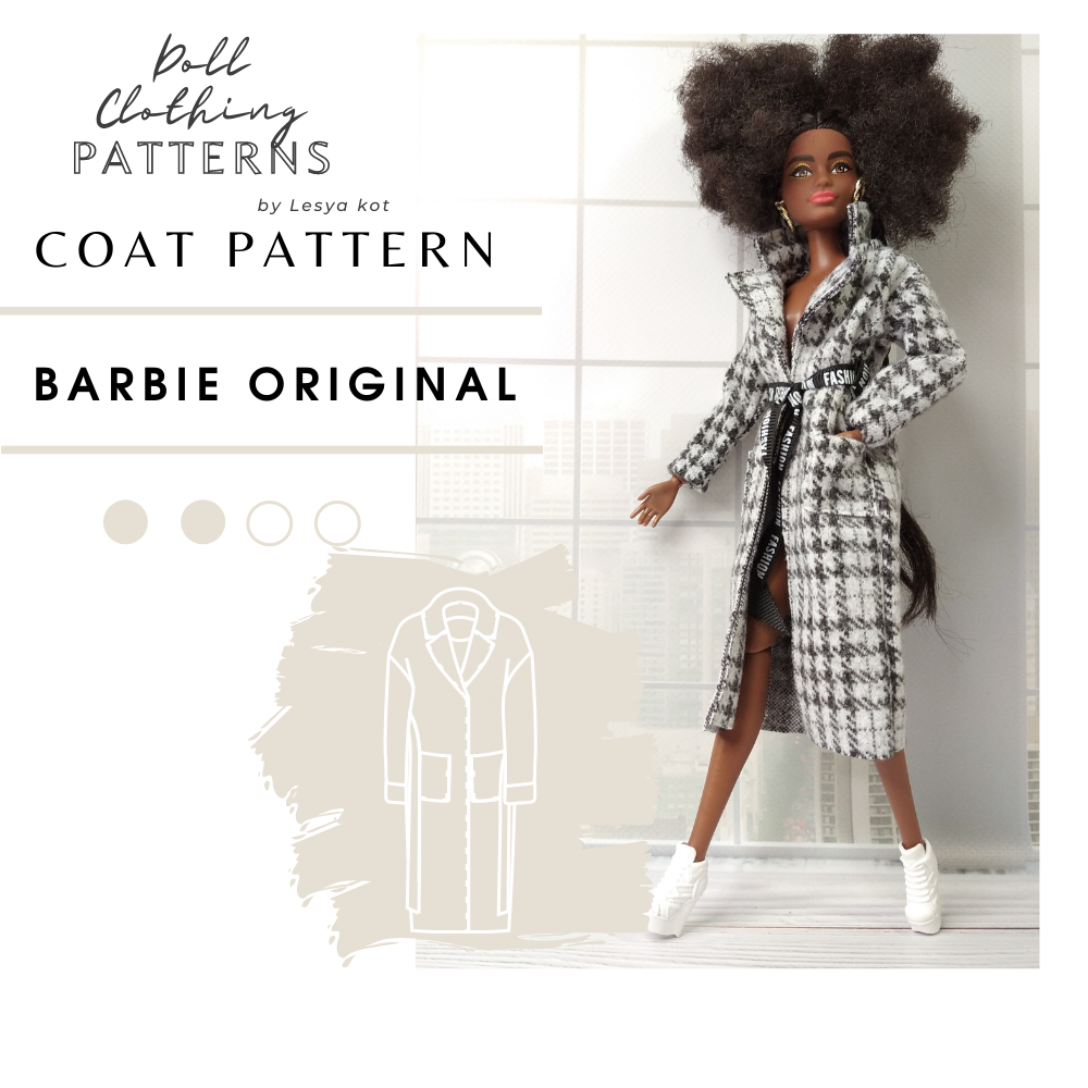 Barbie original coat sewing pattern, doll clothes hand made, | Inspire ...