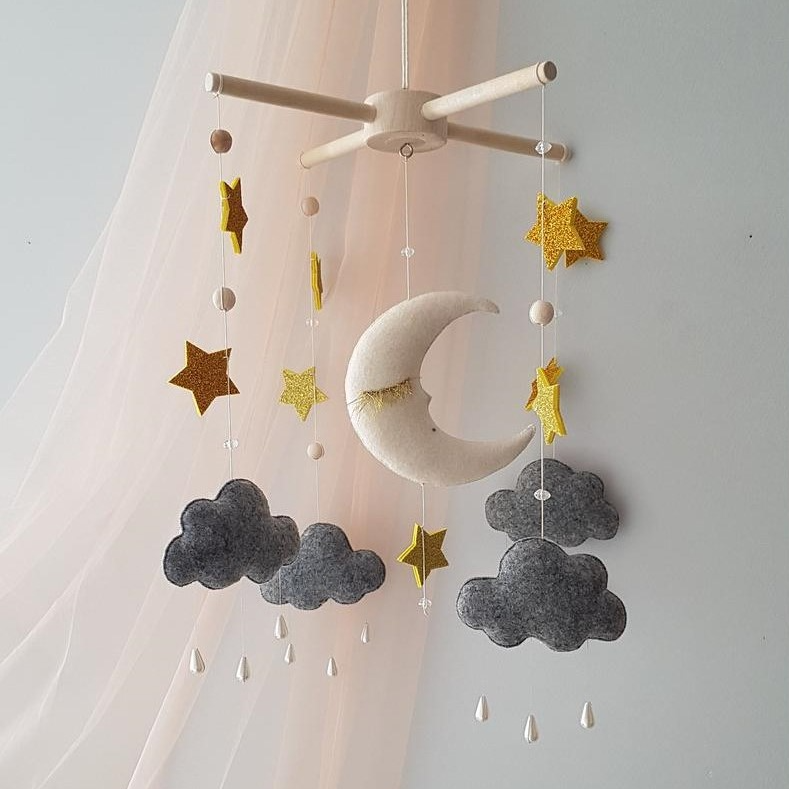Moon and Stars nursery mobile. Baby mobile girl. Starry Sky. - Inspire ...