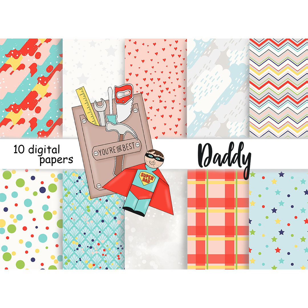 Fathers Day Digital Paper | Family Pattern - Inspire Uplift