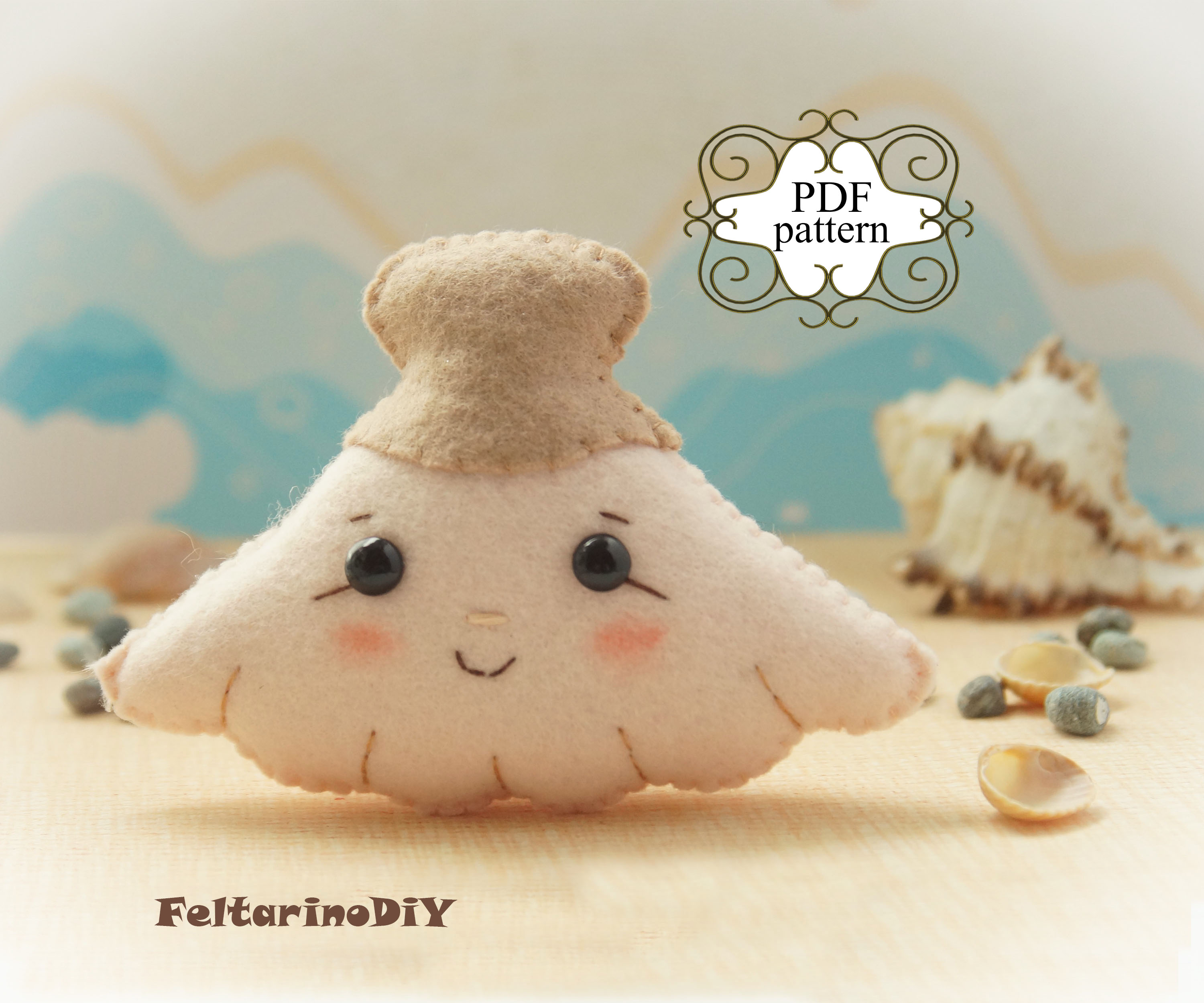 Felt seashell pattern, Felt toy patterns, Sea creatures, Fel | Inspire ...