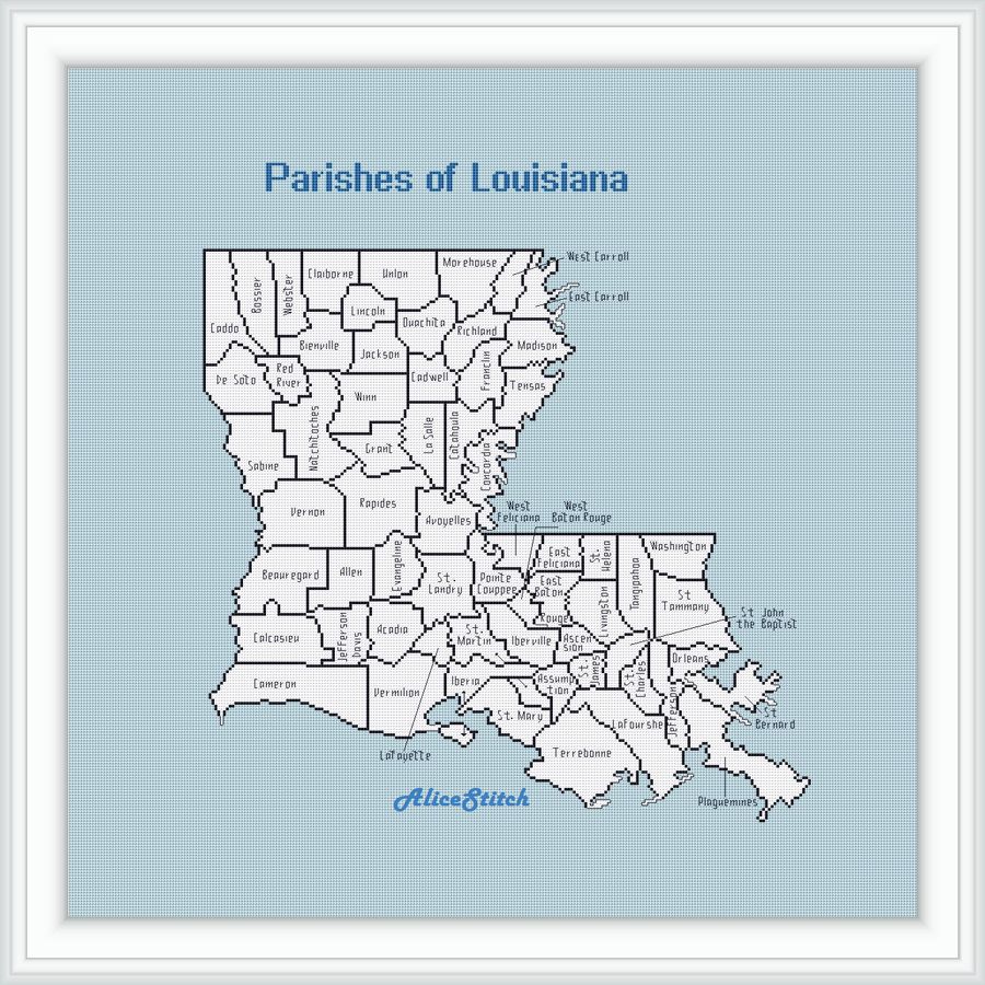 Louisiana Map With Parishes