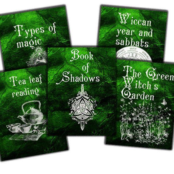 Book of Shadows Cover and Title Pages, Grimoire Cover, Print | Inspire ...