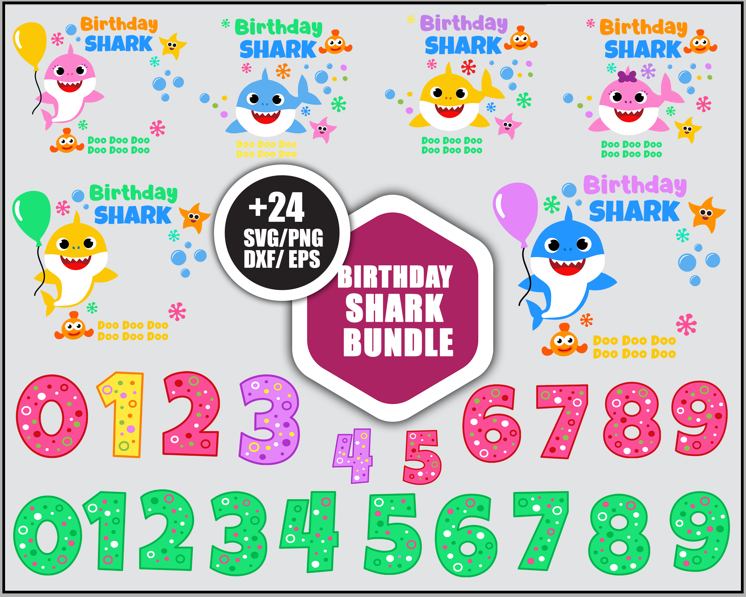 Baby Shark Birthday Bundle SVG, Baby Shark PartySVG, Baby Sh | Inspire ...