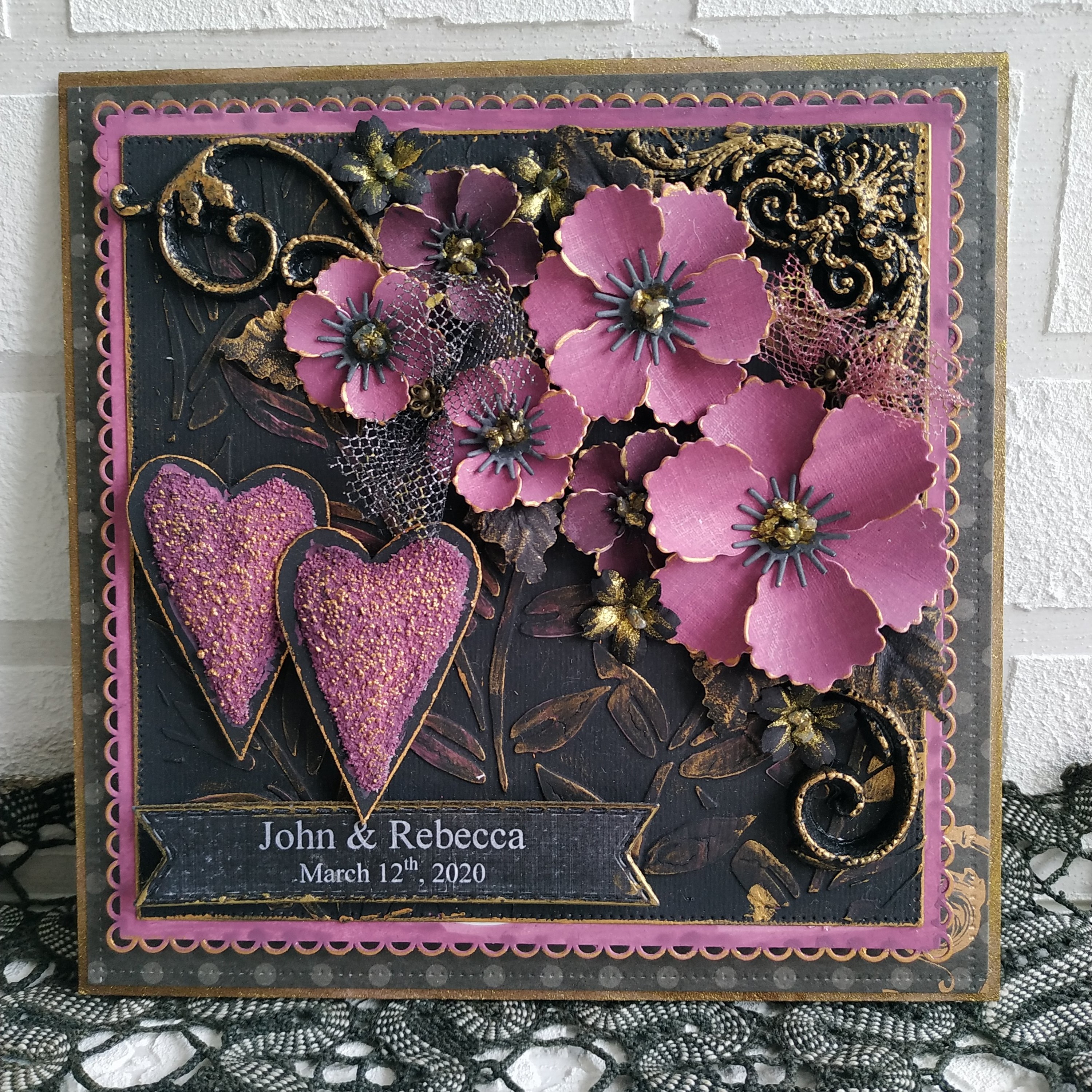 Personalized elegant gothic wedding card in gift box | Inspire Uplift