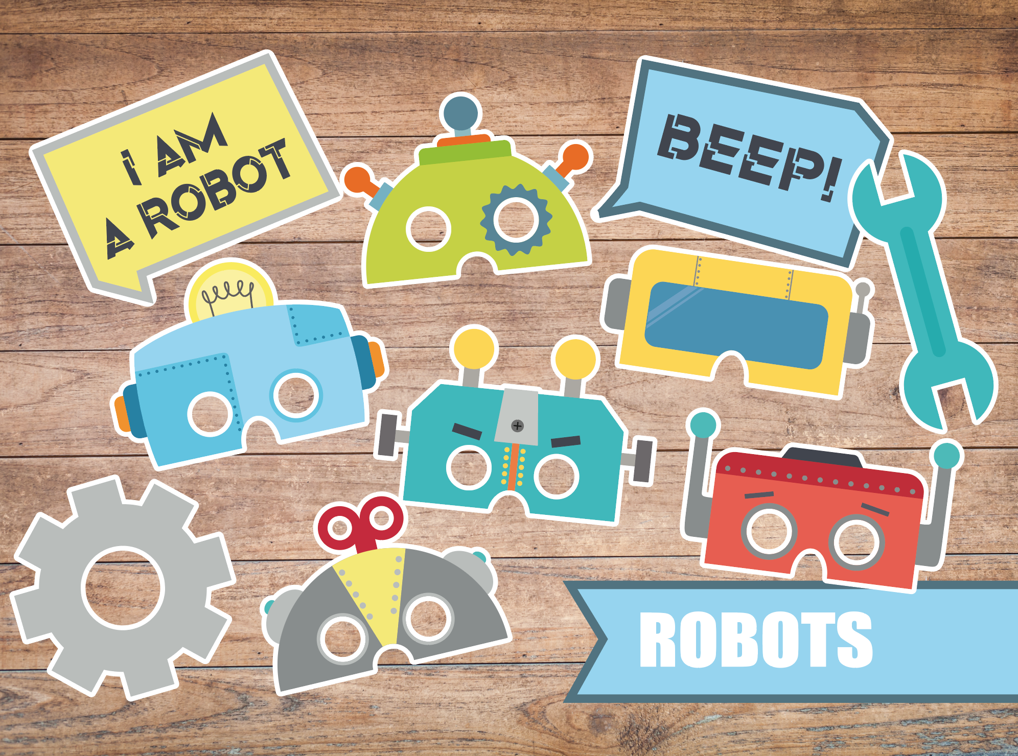 Robot masks, robot kid party, robot birthday, science party, | Inspire ...