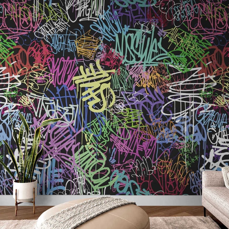 Peel and stick Graffiti Wallpaper by WallpaperMurals Shop | Inspire Uplift