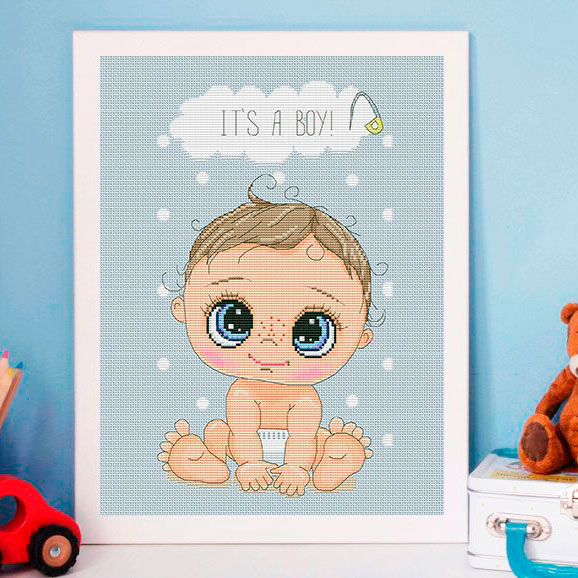 Boy, Newborn cross stitch, Cross stitch pattern, Its boy cro | Inspire ...