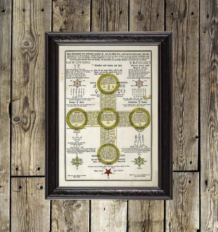 Rosicrucian print. Symbols of the Rosicrucians. 504. | Inspire Uplift