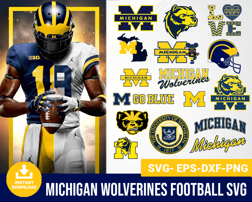 Digital Download, Michigan Wolverines svg, Michigan Wolverin | Inspire ...