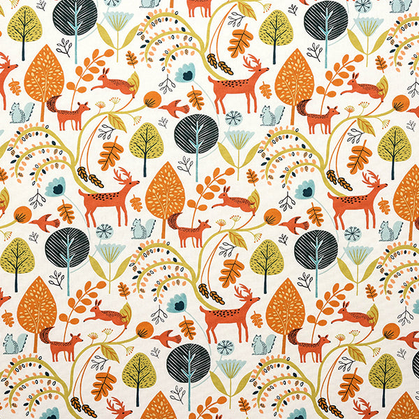 Forest Animals Fabric, Fabric with Woodland Animals, Scandi | Inspire ...