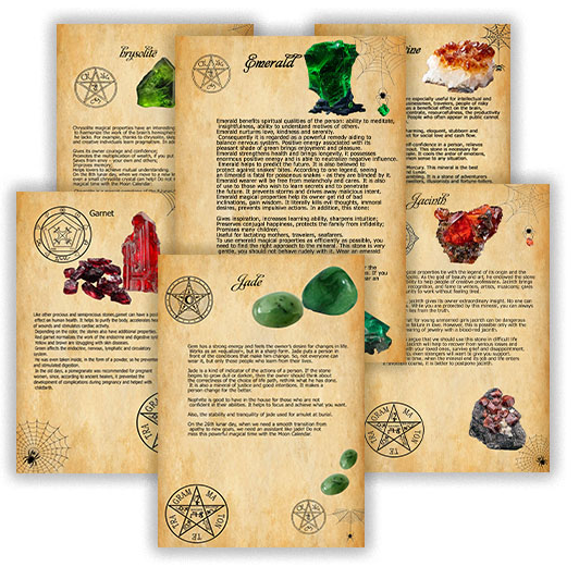 Book of Shadows, Printable pages of Crystals and Minerals, W | Inspire Uplift