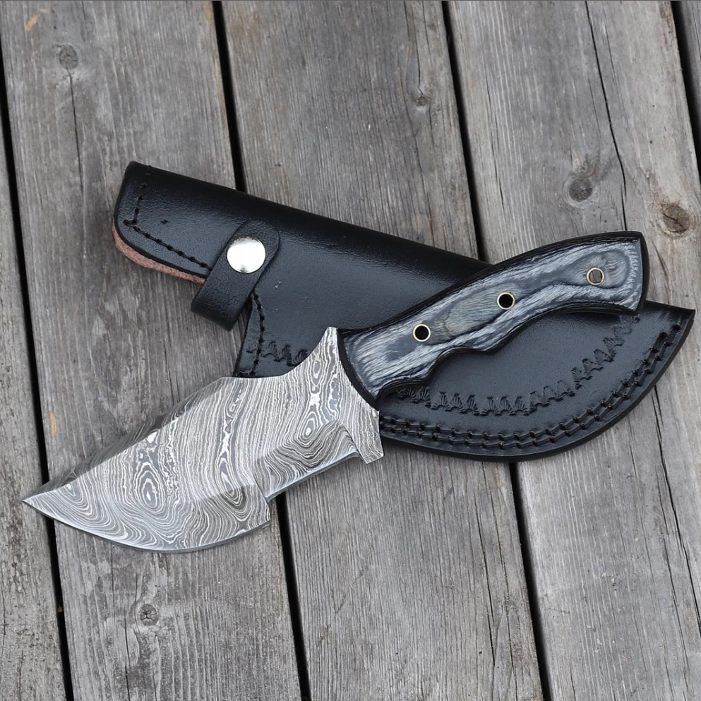 Blue Lagoon Damascus Steel Tracker Knife Collectible Full | Inspire Uplift