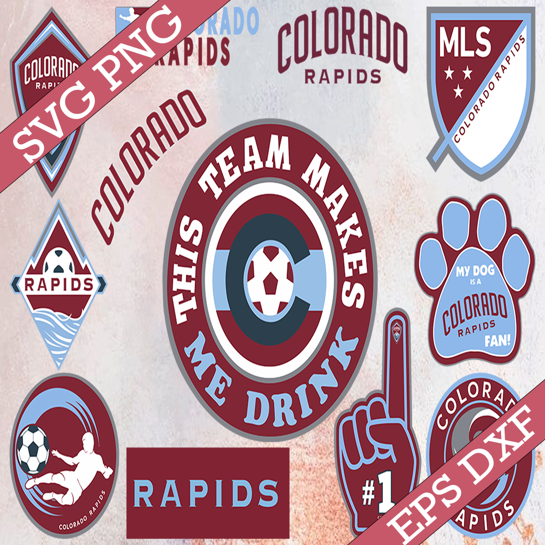 Bundle 12 Styles MLS Colorado Rapids Soccer Team svg, Colora | Inspire ...