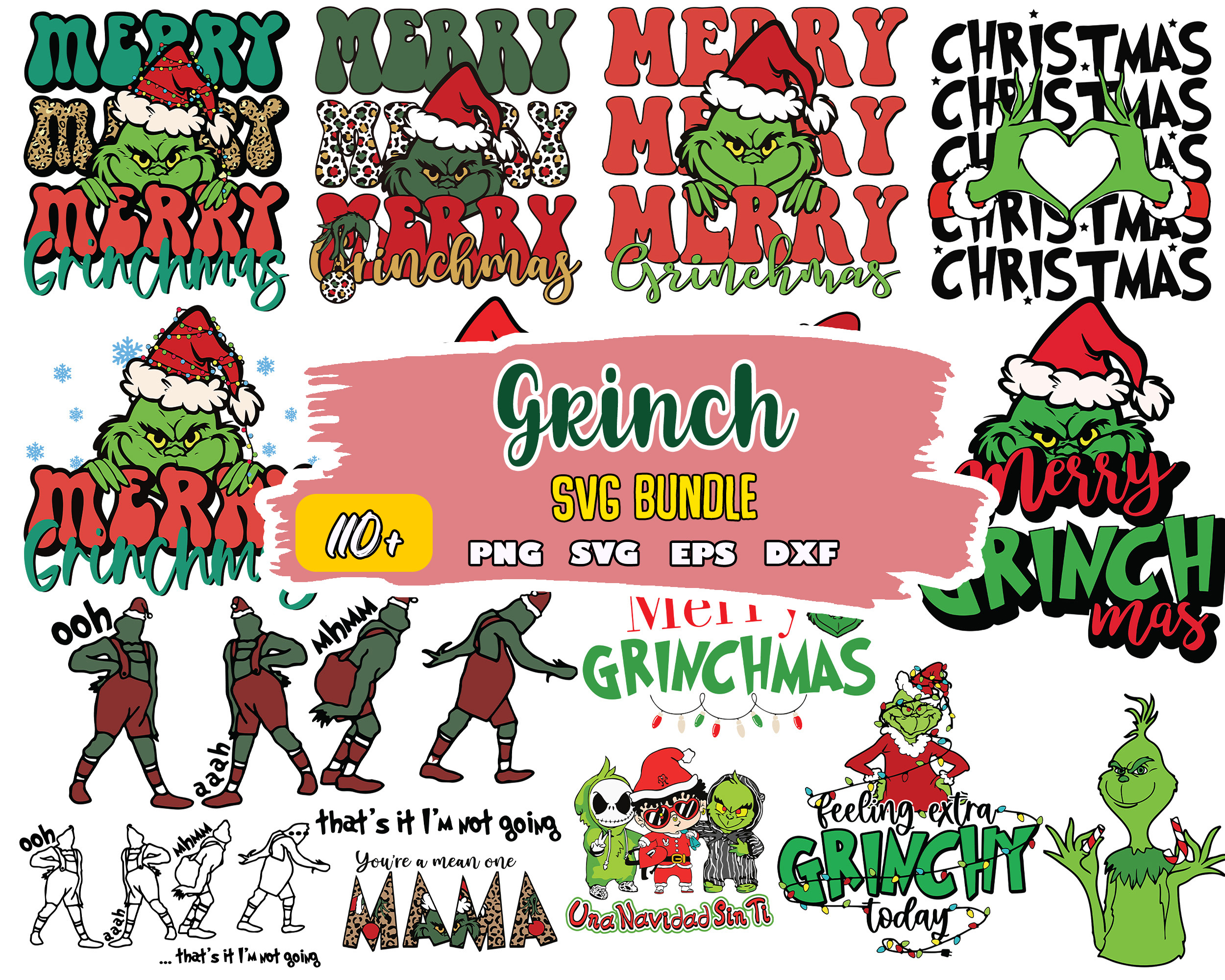Christmas The Grinch SVG Bundle for Cutting Machines, Grinch | Inspire ...