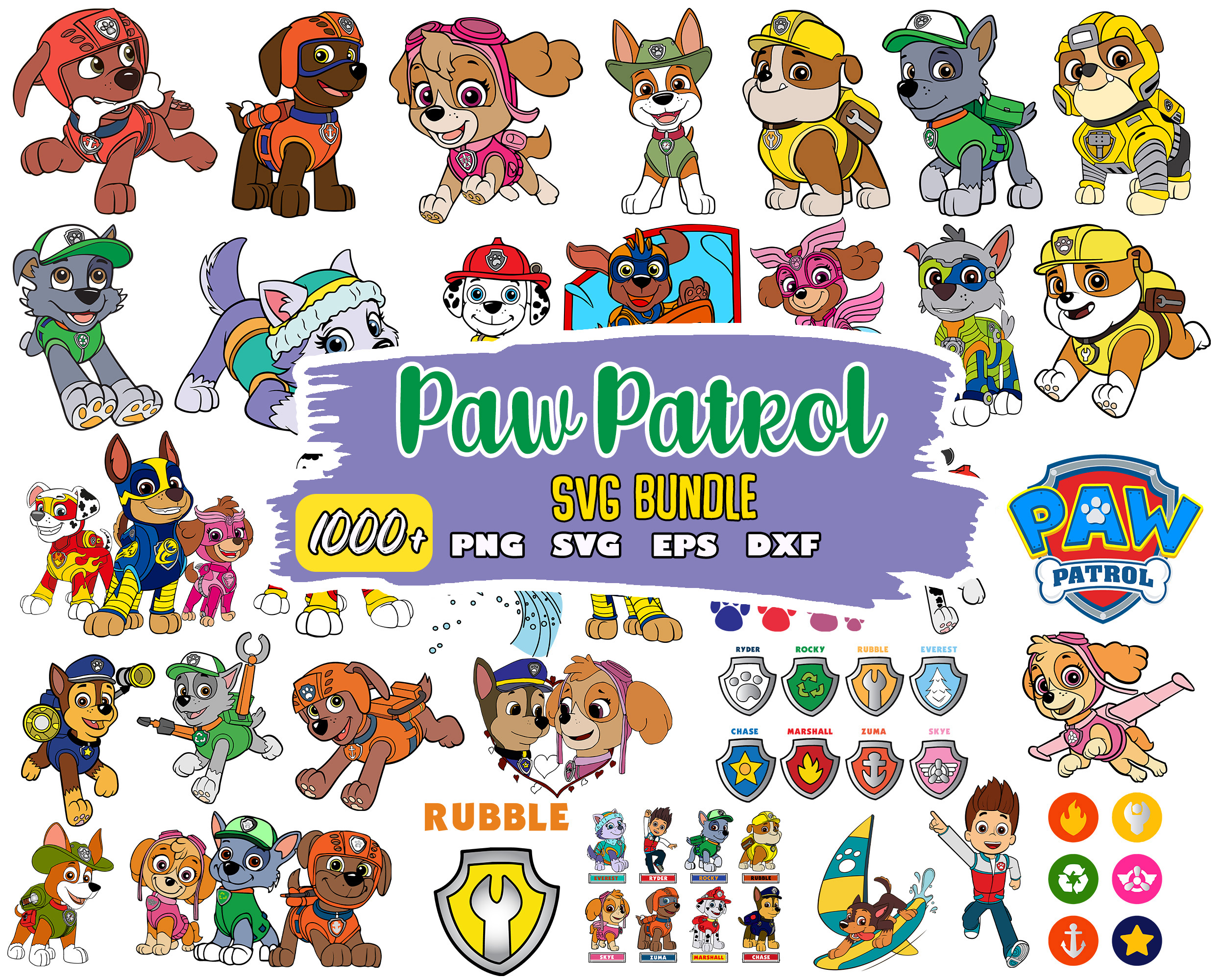 Paw Patrol Bundle Svg, Paw Patrol Svg, Paw Patrol Clipart, C | Inspire ...