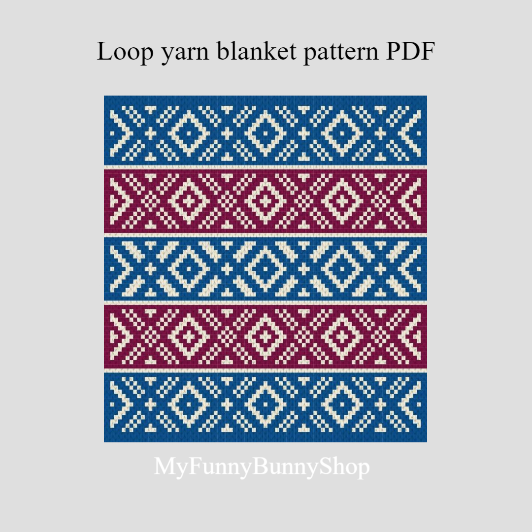 Loop yarn X-Stripes two-colored blanket pattern PDF | Inspire Uplift