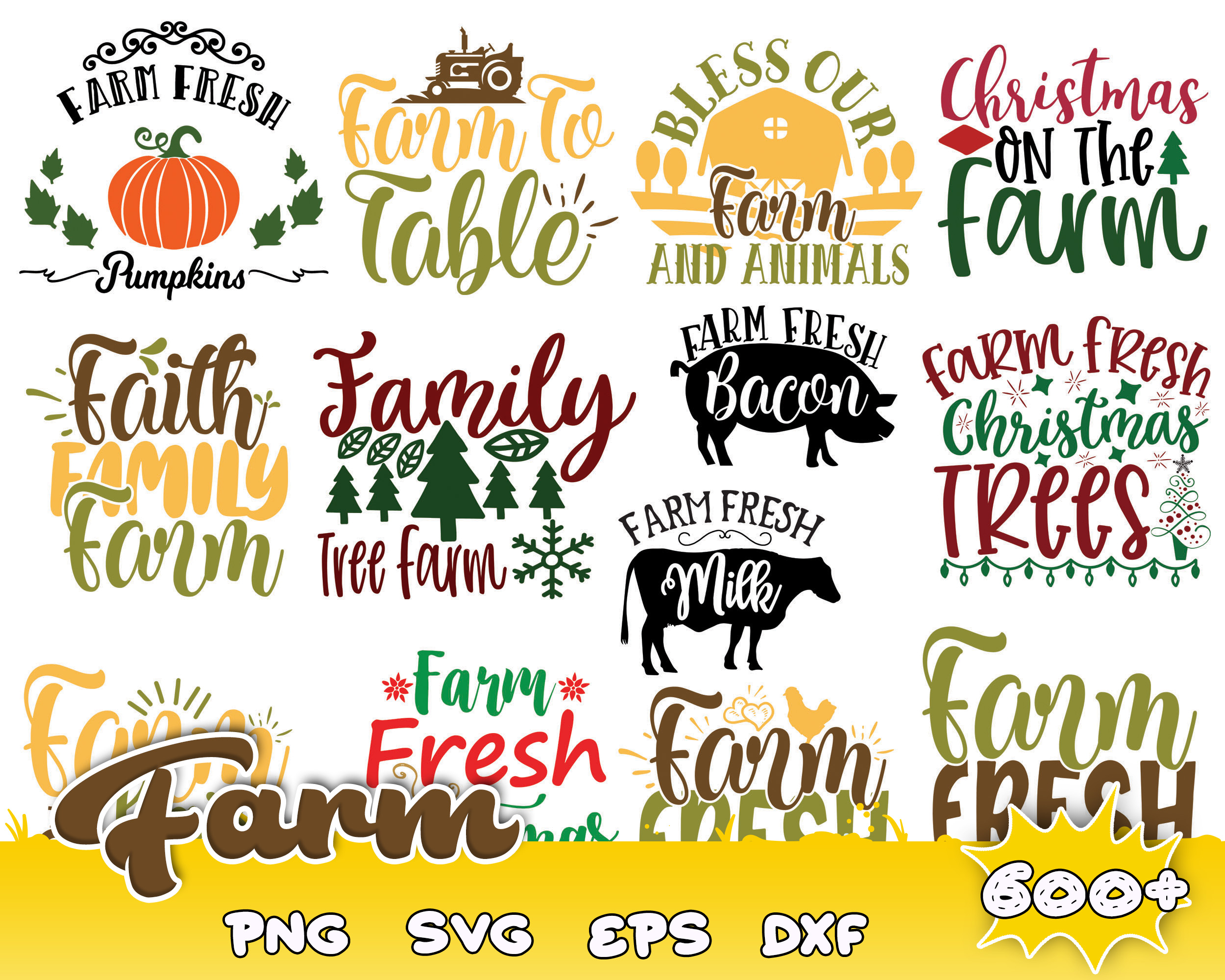600 Farm Life SVG Bundle, Farm svg Bundle, Farmhouse Quotes | Inspire ...