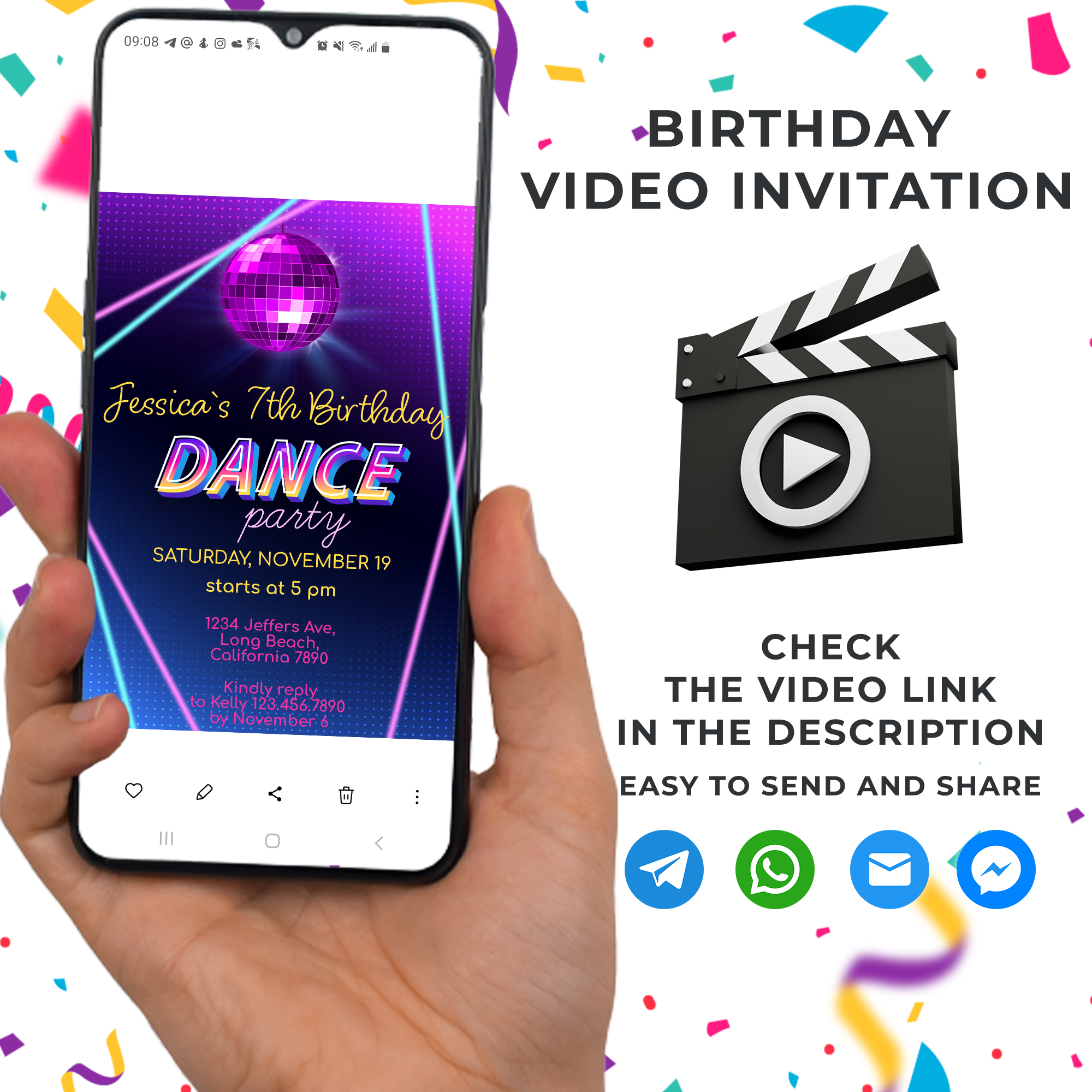 Dance party, Video invitation, Animated invitations, Party i | Inspire ...